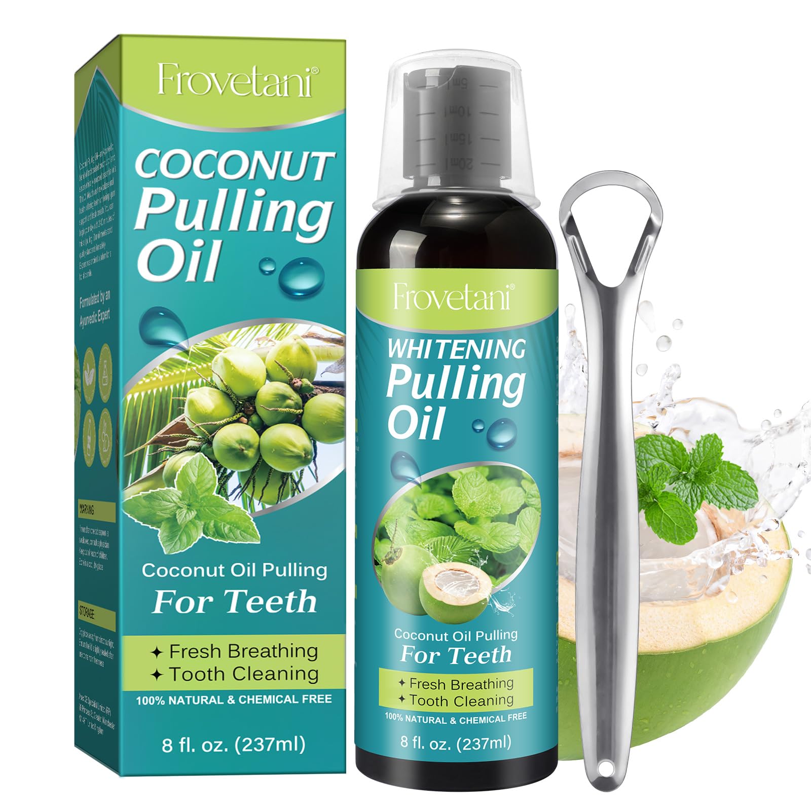 Amazon.com: Coconut Oil Pulling for Teeth, All Natural Oil Pulling Mouthwash with Peppermint ...