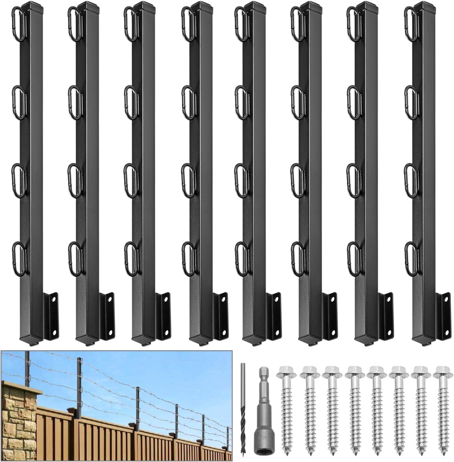 Amazon.com : biosp Fence Post Extender 8 Pack, 23.5" Fence Barbed Wire ...