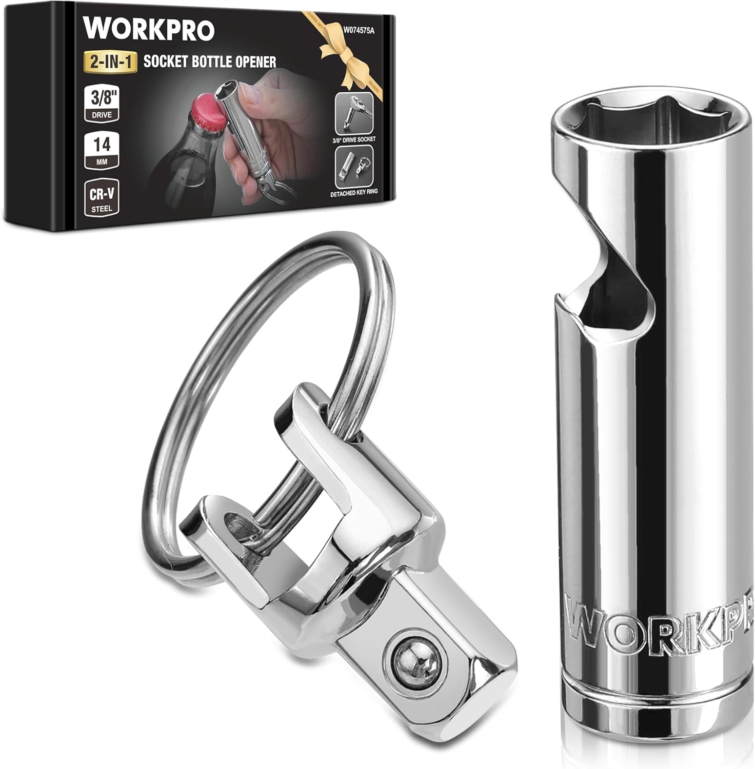 Amazon.com: WORKPRO Socket Bottle Opener, 3/8 Inch Drive x 14 mm Socket ...
