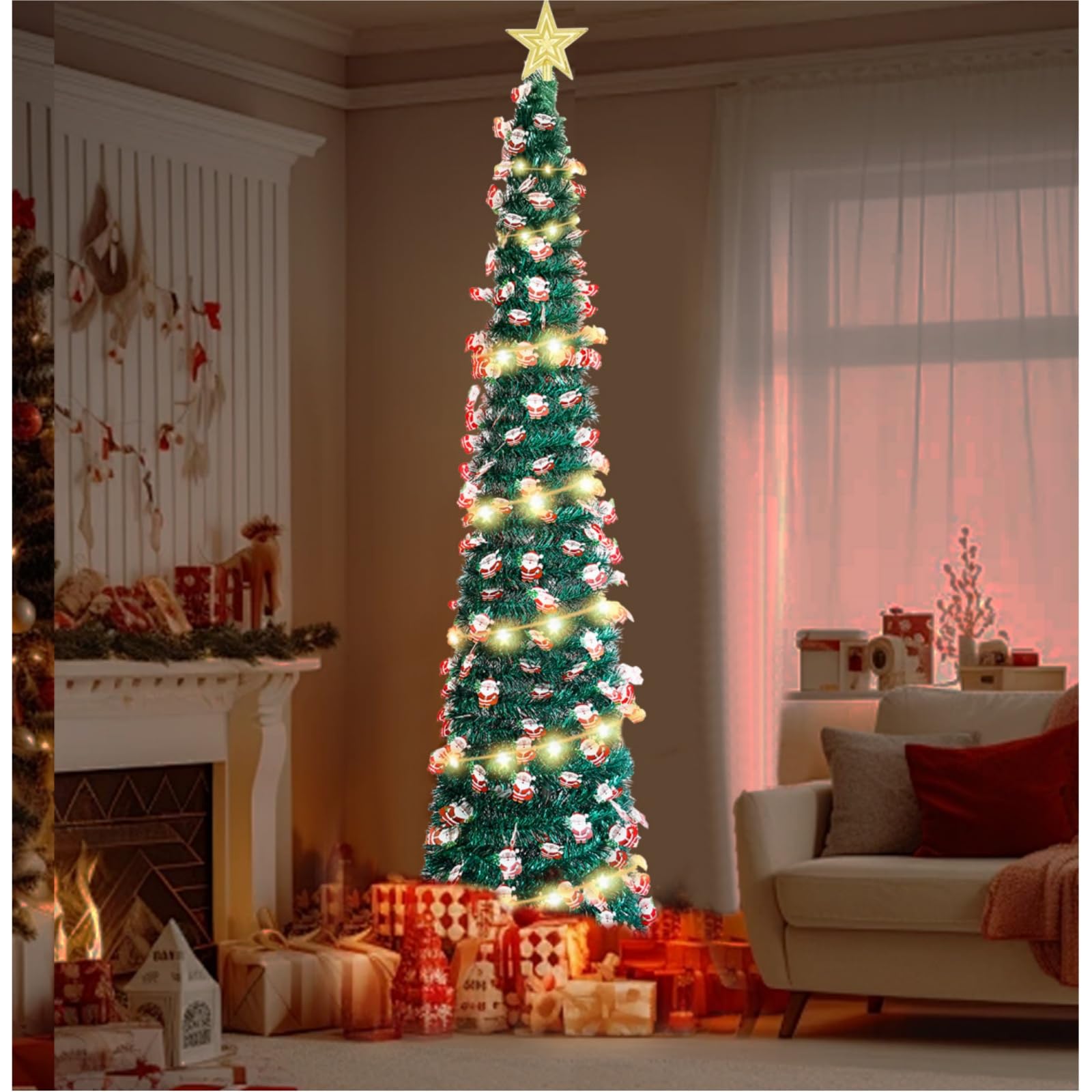 Amazon.com: 5 Ft Pop Up Christmas Tree with 50 Lights,Collapsible ...