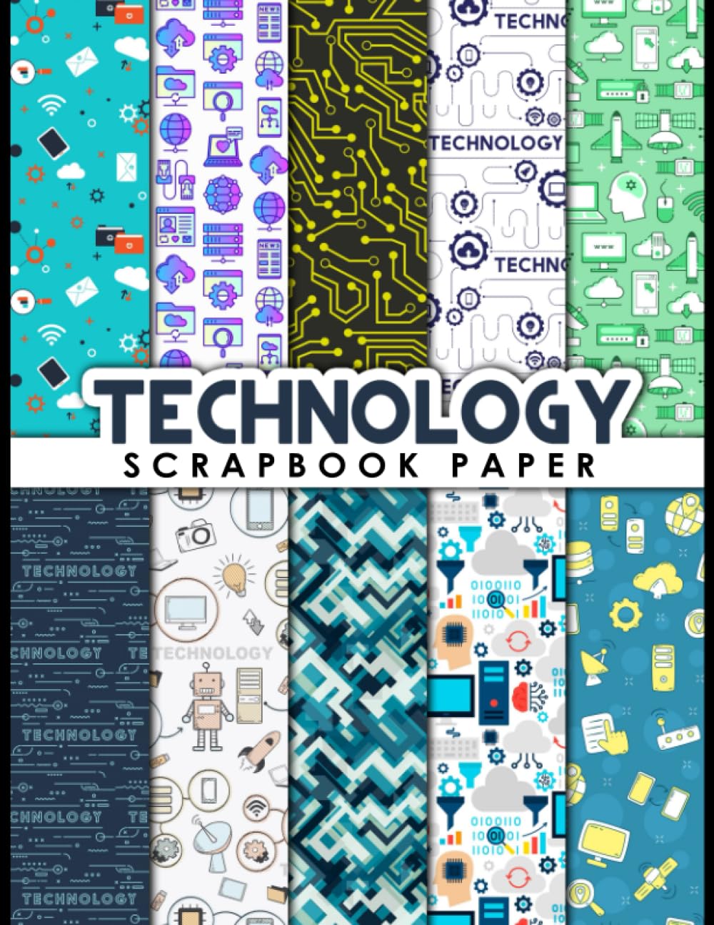 Technology Scrapbook Paper: 20 Double Sided Sheets 8.5 x 11 for ...