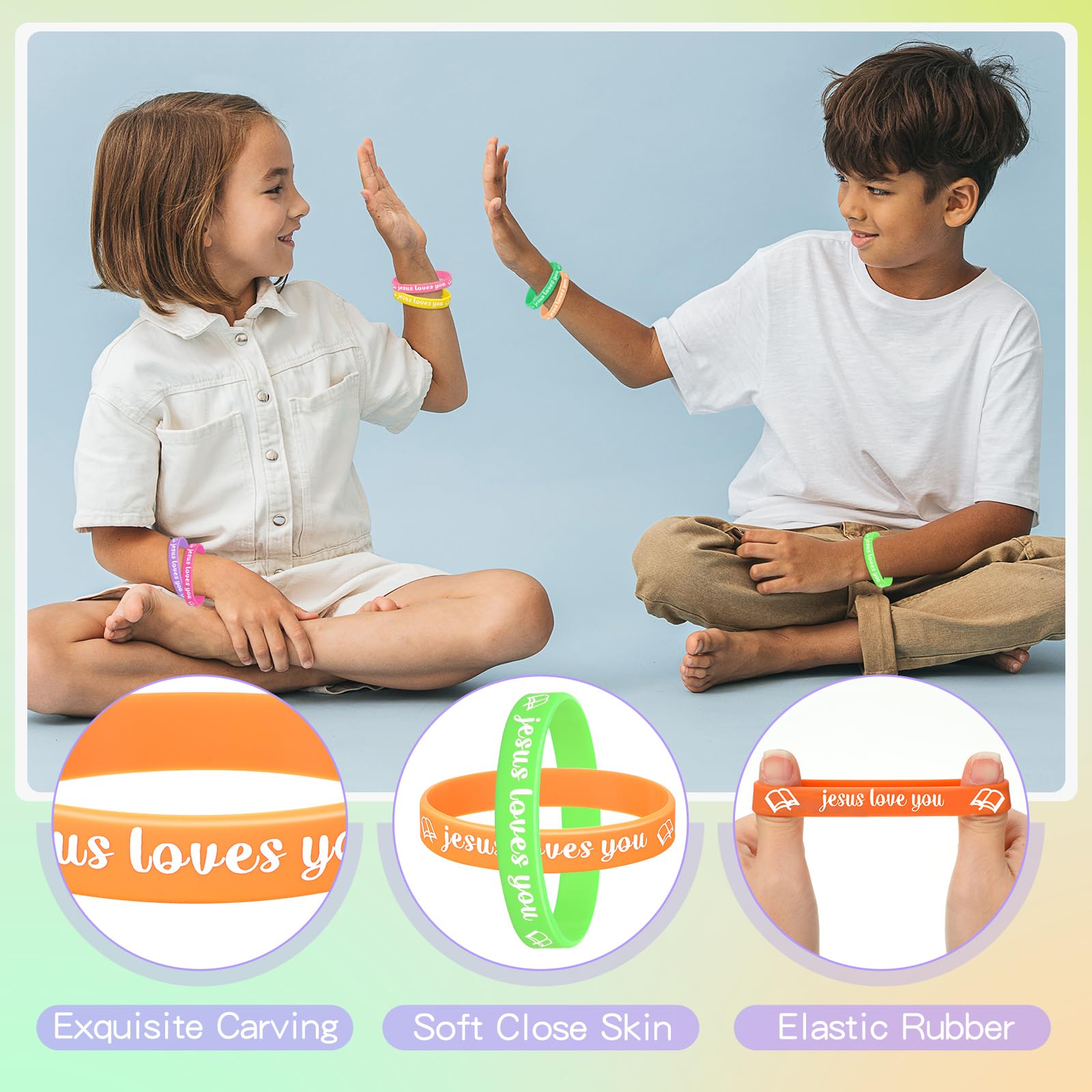 Snapklik.com : Jerify 200 Pcs Jesus Loves You Silicone Bracelet For ...