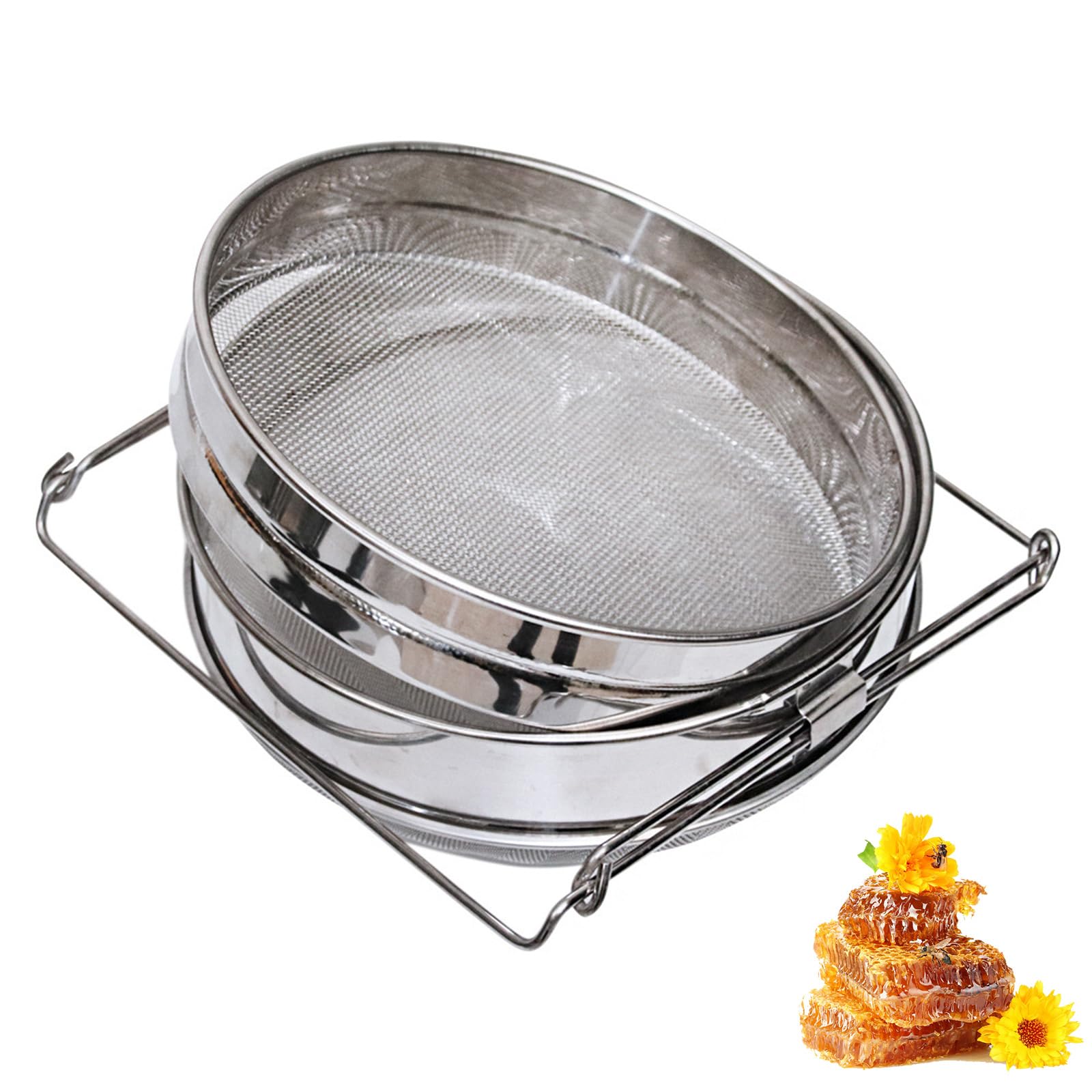Amazon.com: Honey Strainer Double Sieve, Stainless Steel Bee Mesh ...