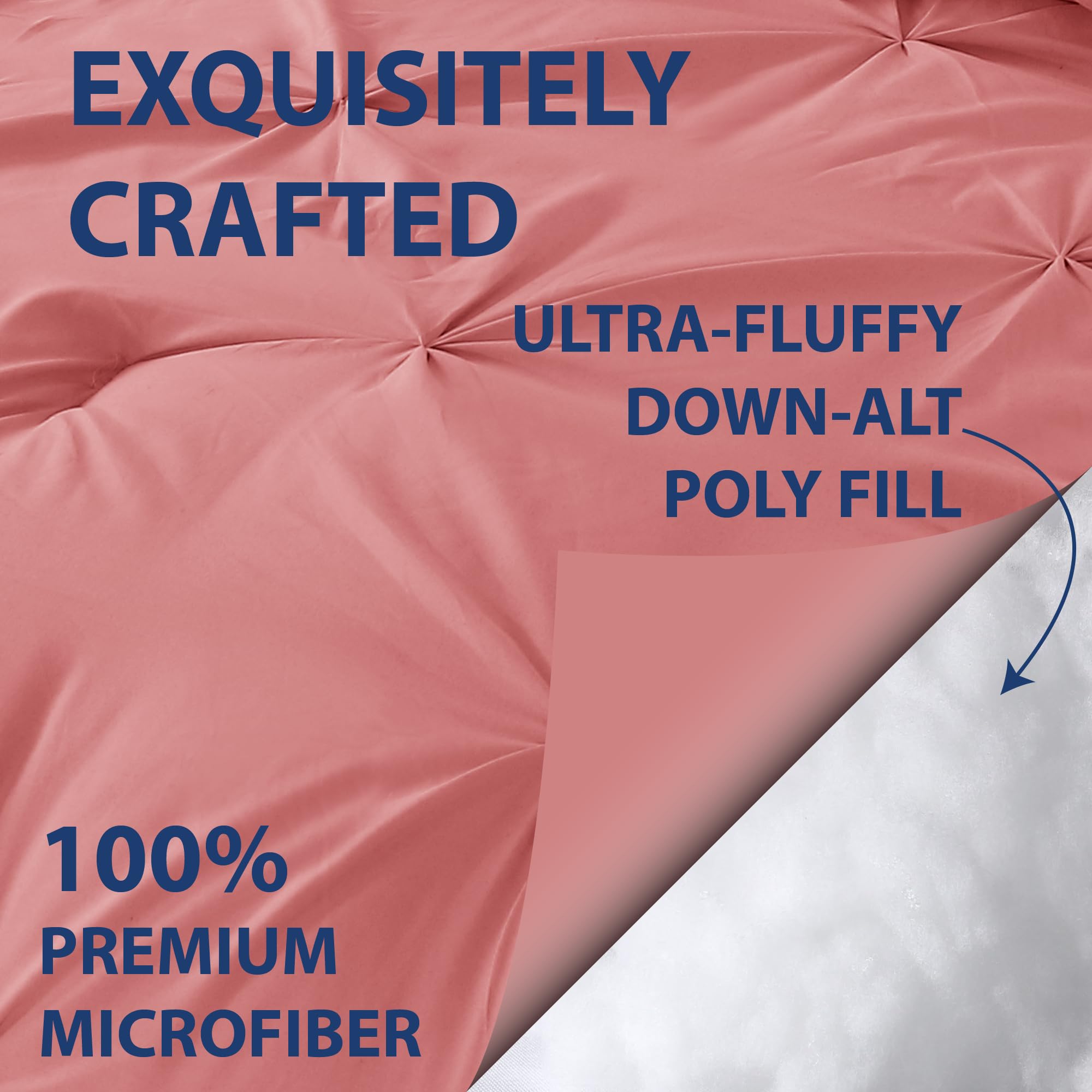 Cathay Home King Bedding - Pintuck 3-Piece Comforter and Sham Set ...