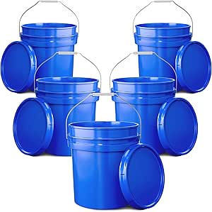 Amazon.com: EconoHome 5-Gallon Blue Bucket Pail Container with Lid ...