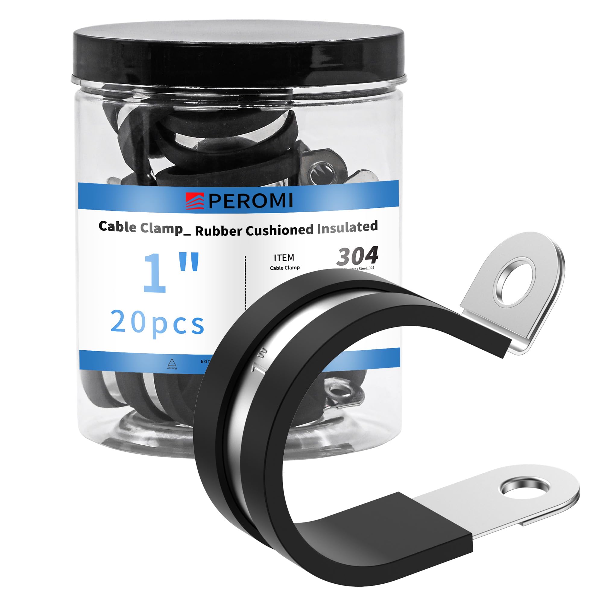 PEROMI 20PCS 1" Cable Clamps with updated Riveted Reinforce, 304 ...