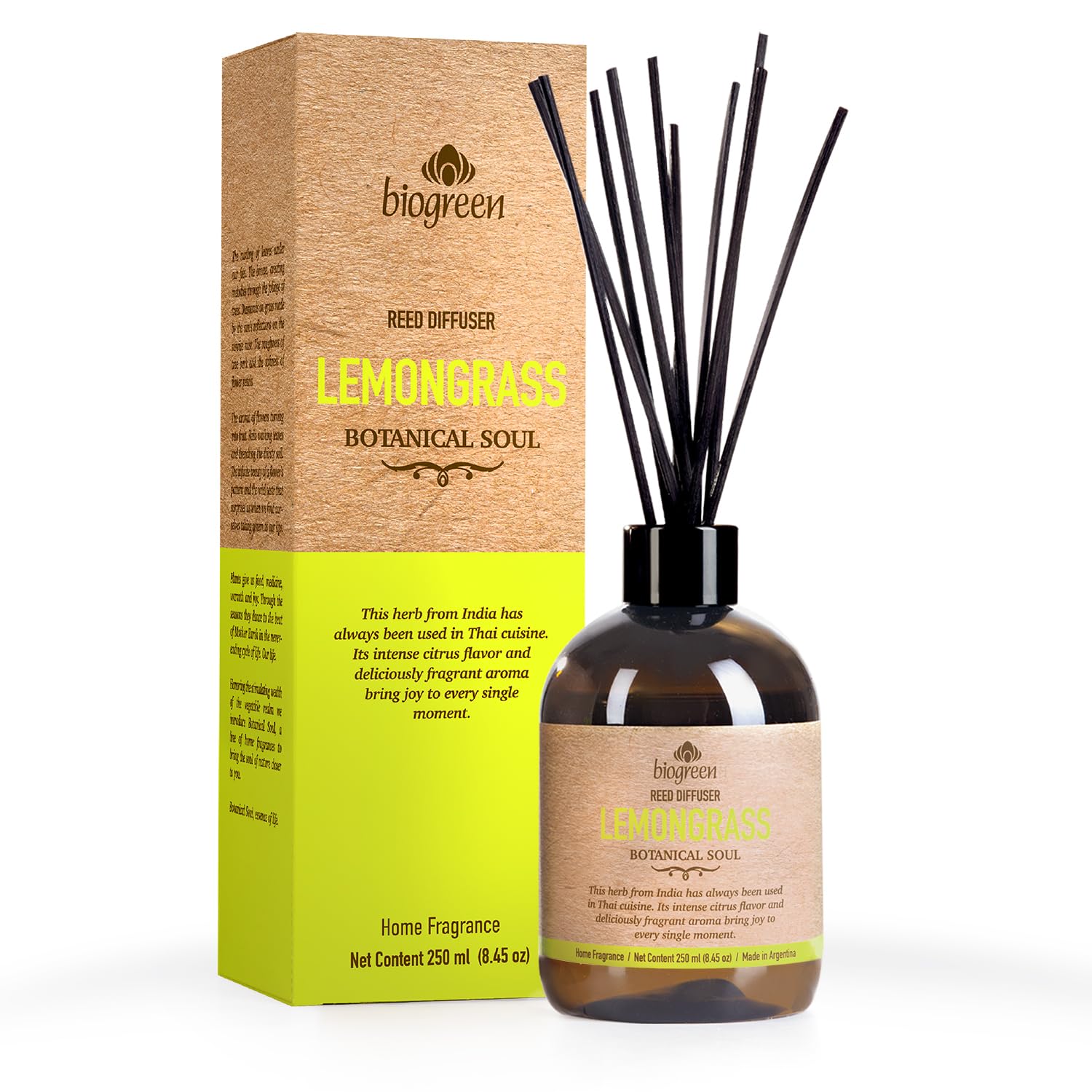 Amazon.com: Biogreen | Reed Diffuser | Lemongrass | Botanical Soul ...