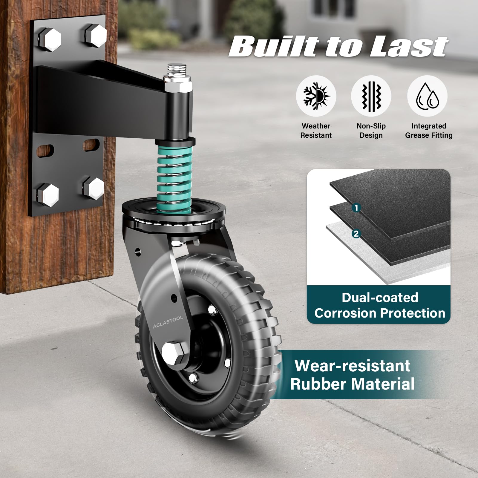 Snapklik.com : Gate Wheel, 6 Inch Heavy Duty Spring-Loaded Caster For ...
