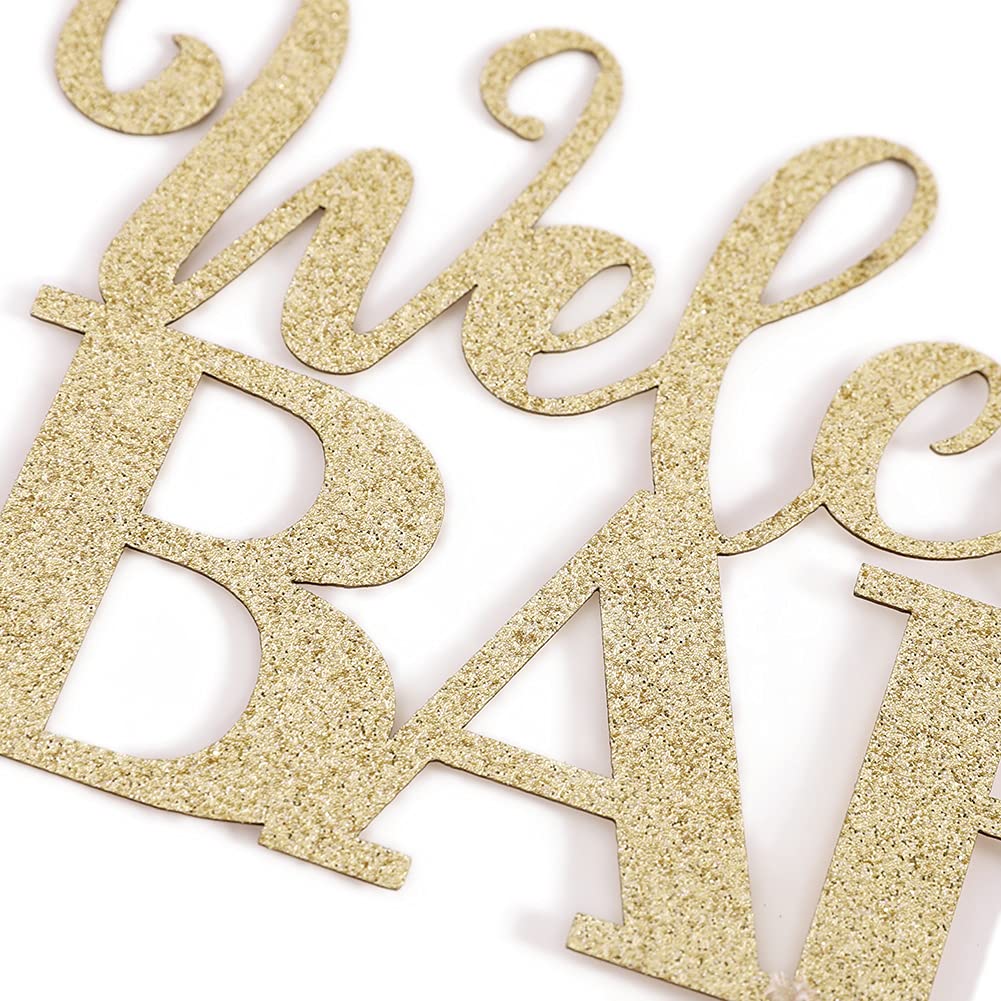 Snapklik.com : Welcome Baby Shower Cake Topper - Golden Glittering