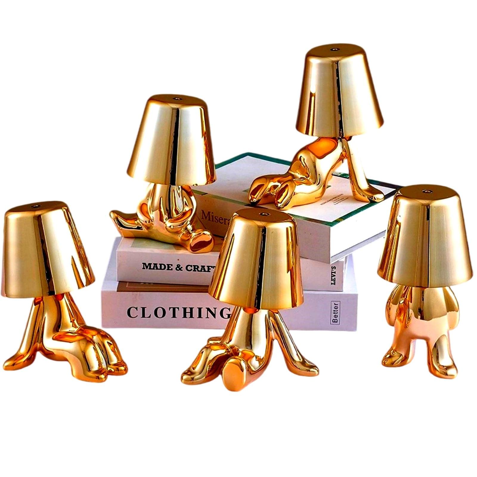 GZKPL Thinker Lamp Collection, Cordless Gold Table Lamp Bedside Touch ...