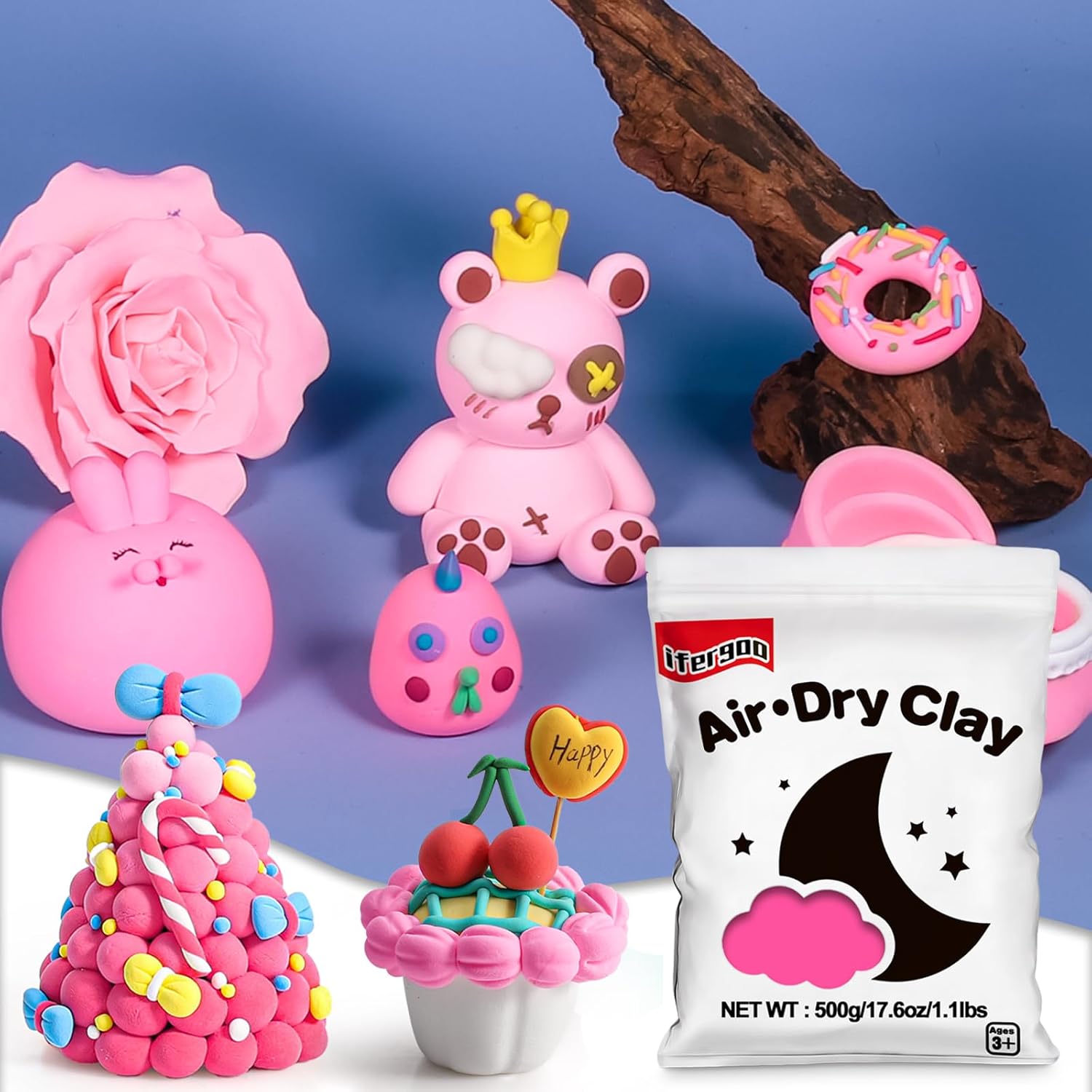 Ifergoo Arcilla de modelado Pink Air Dry – Cosplay moldeable, secado al ...