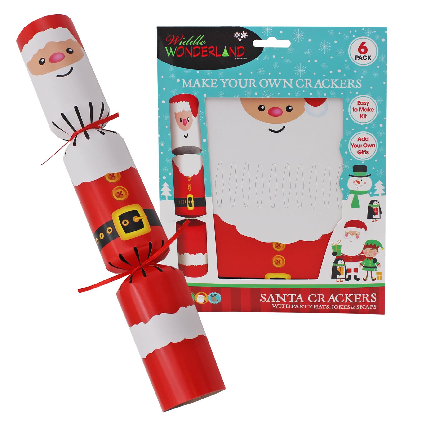 Widdle Wonderland 6 Pack Make Your Own Christmas Cracker Kit - Santa ...