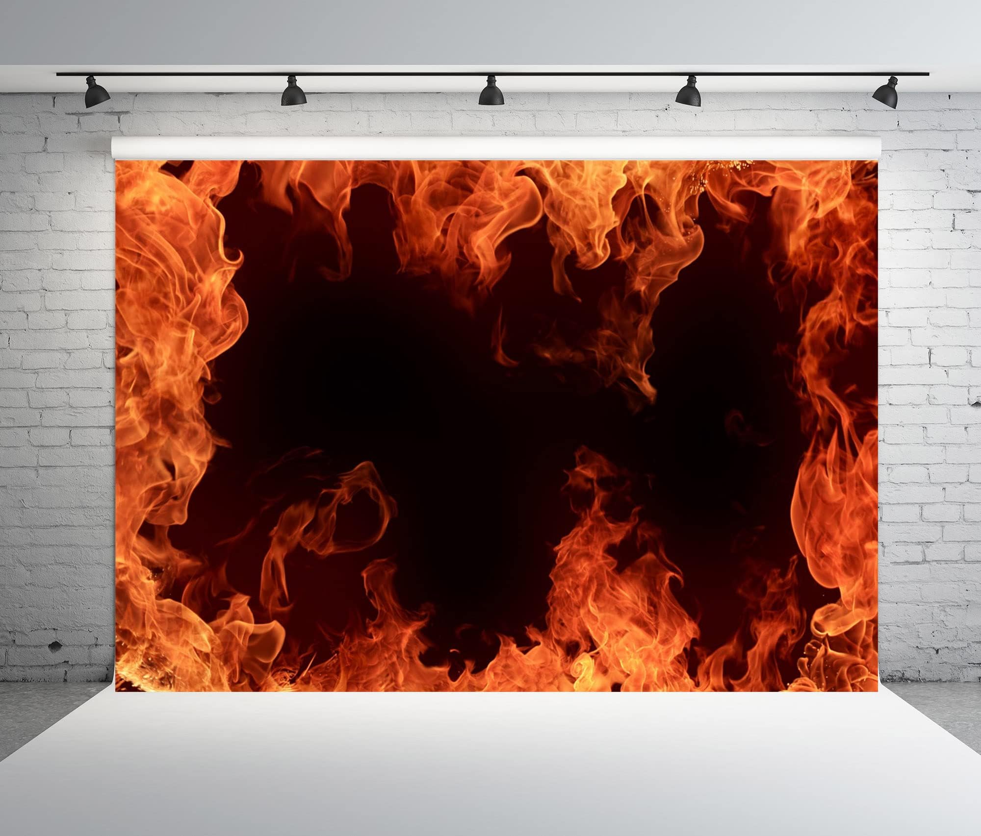 Amazon.com : BELECO 15x8ft Fabric Fire Backdrop for Party Photoshoot ...