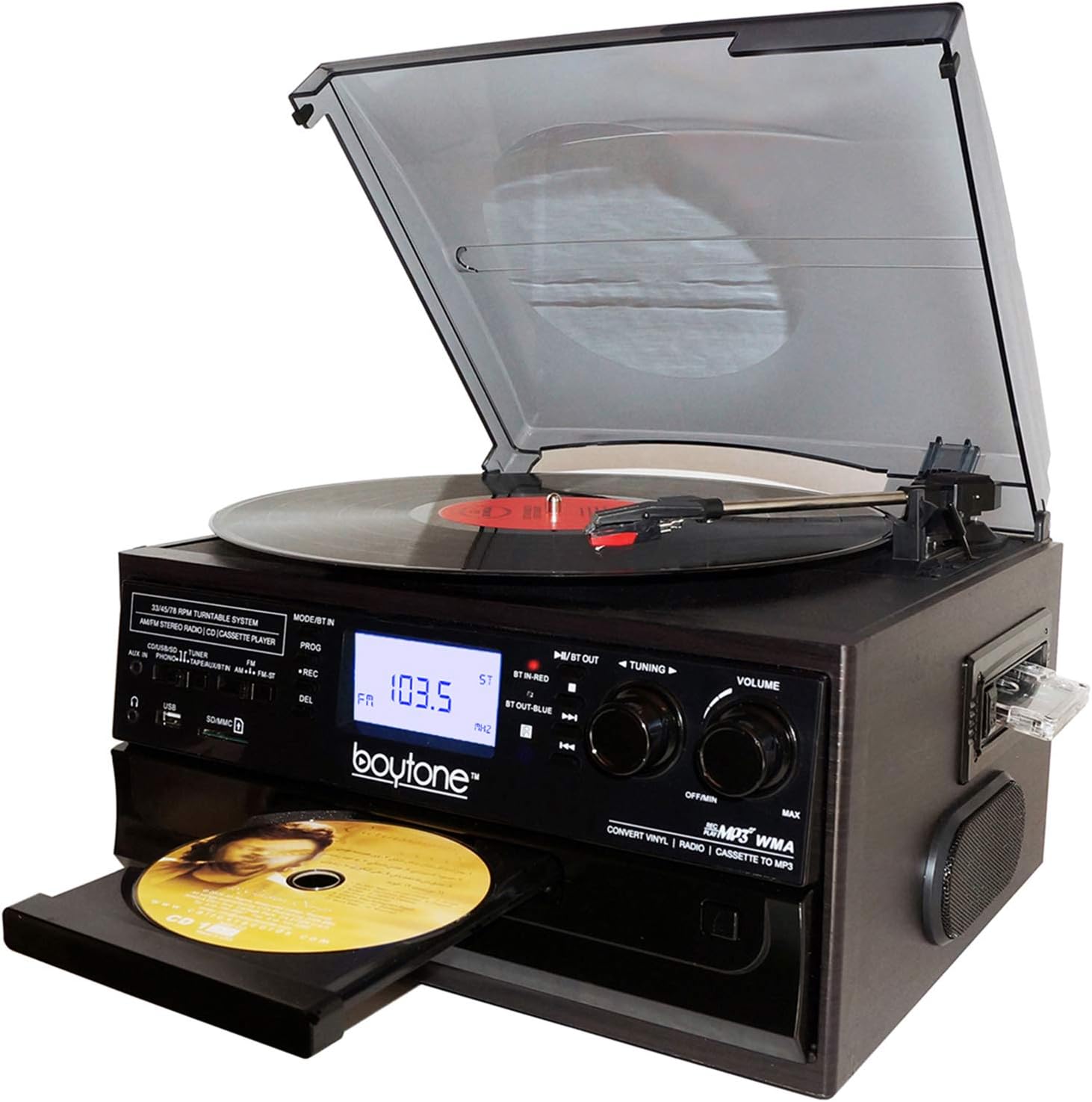 Amazon.com: Studebaker Floor Stand Turntable, Bluetooth Receiver, CD ...