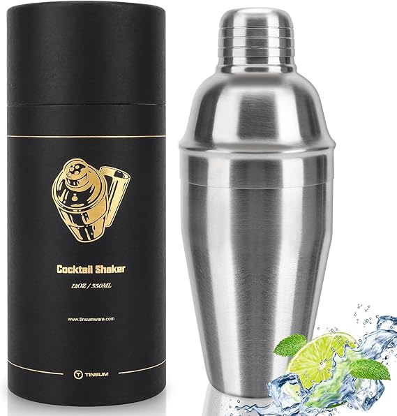 Amazon.com: 12oz Cocktail Shaker with Strainer, Mini Cocktail Shaker ...