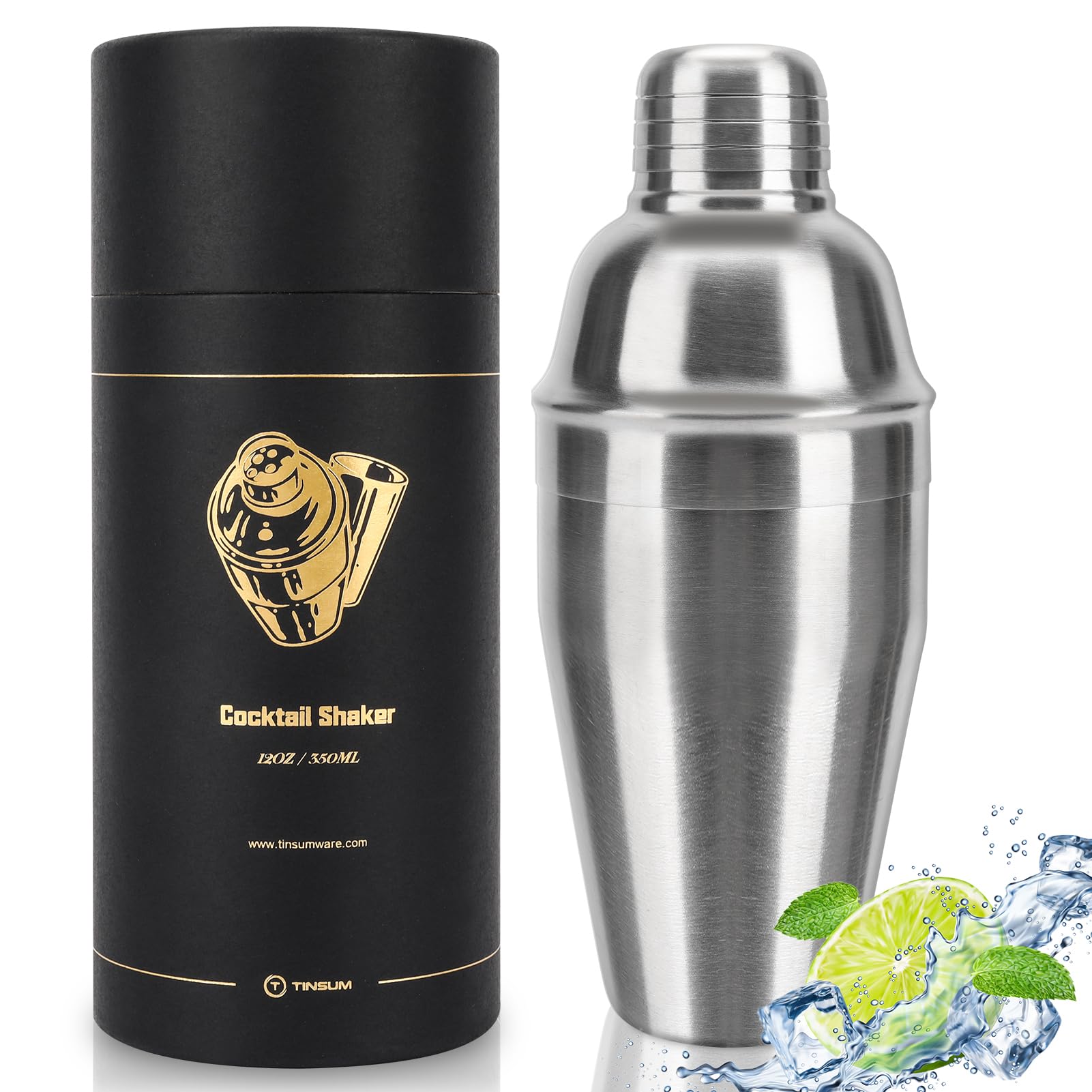 Amazon.com: 12oz Cocktail Shaker with Strainer, Mini Cocktail Shaker ...