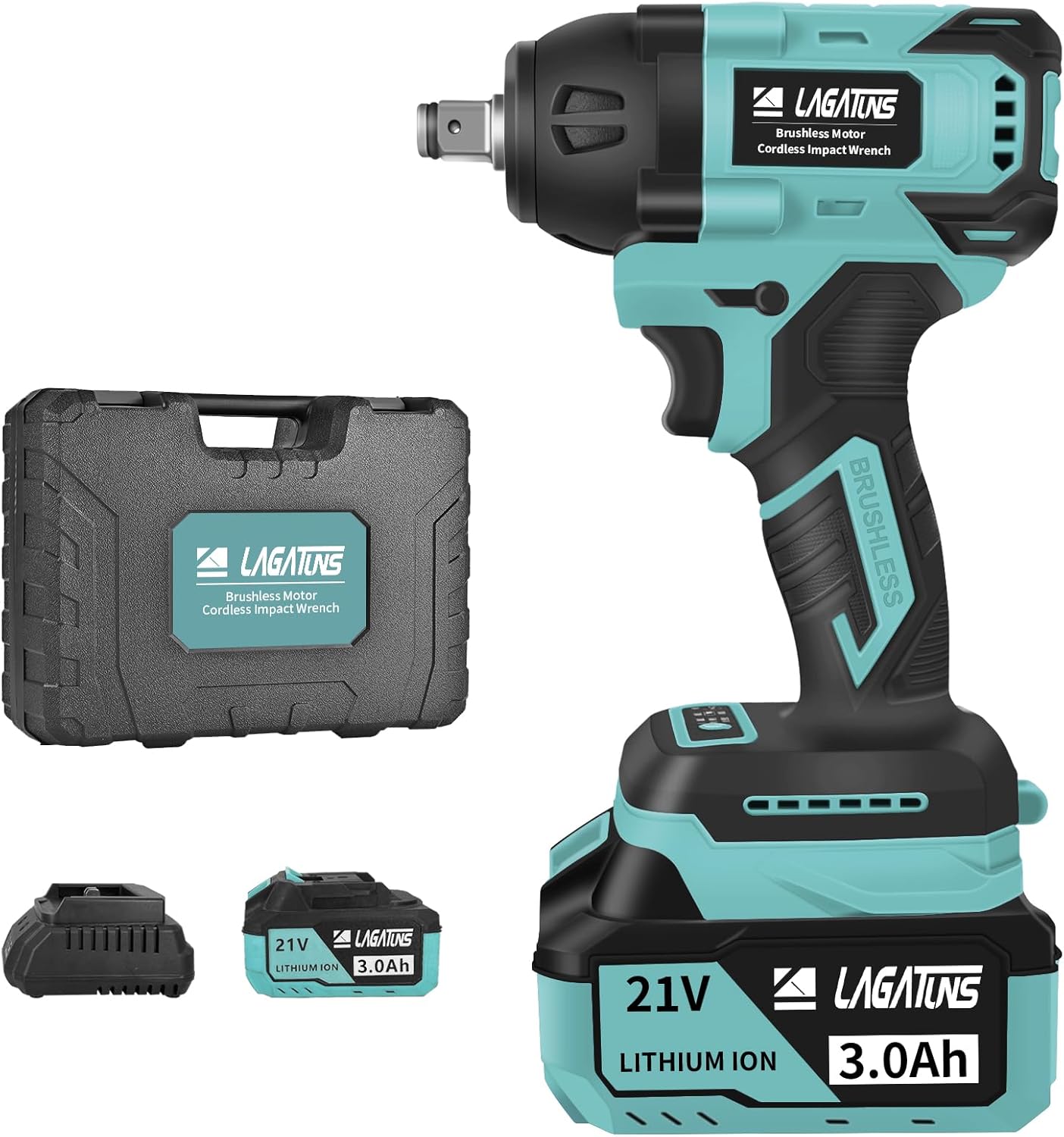 Cordless Impact Wrench,405ft·lbs（550NM） High Torque ，Brushless Motor，1/ ...