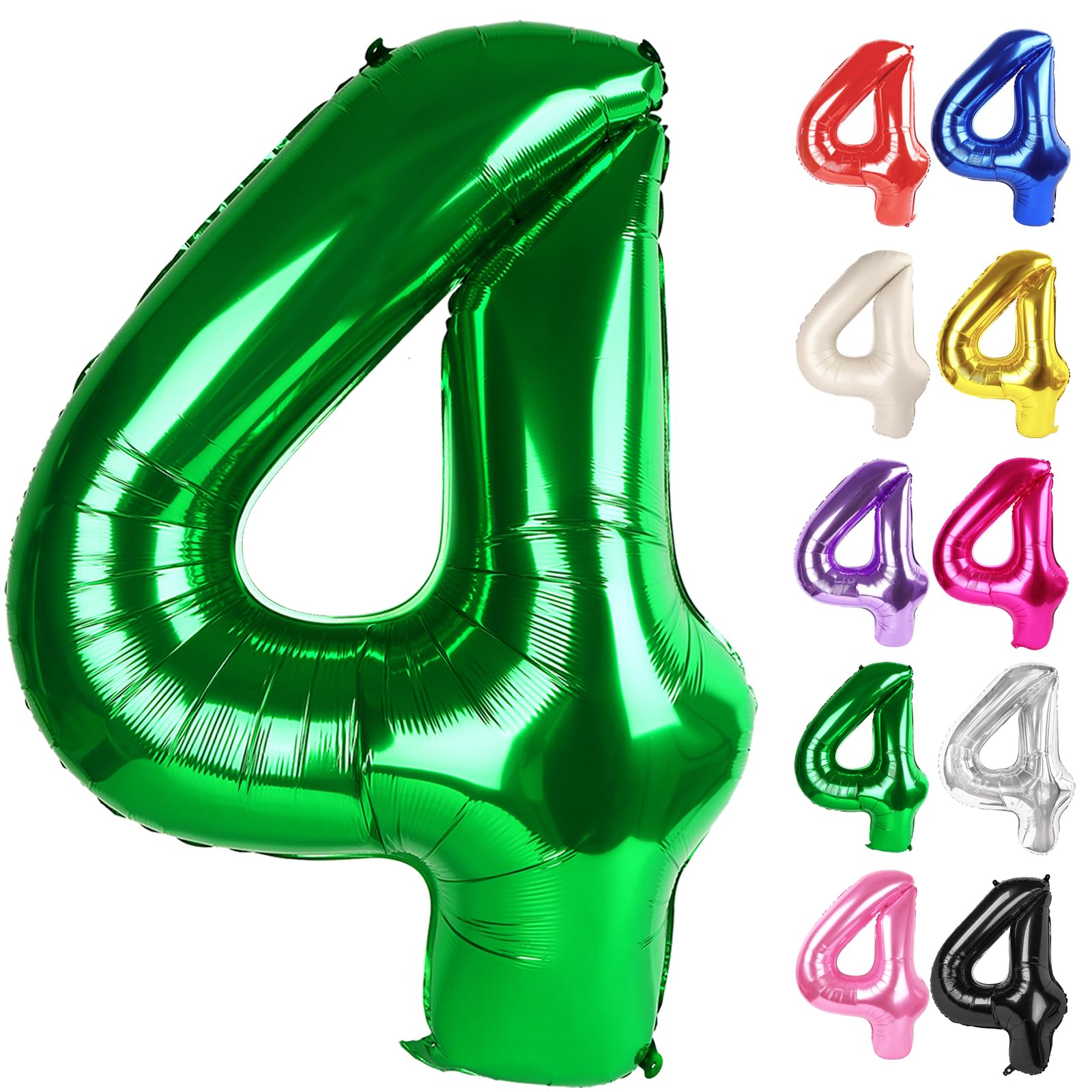 Amazon.com: Green Number 4 Balloon 40 Inch, 4 Balloon Number, 4th ...