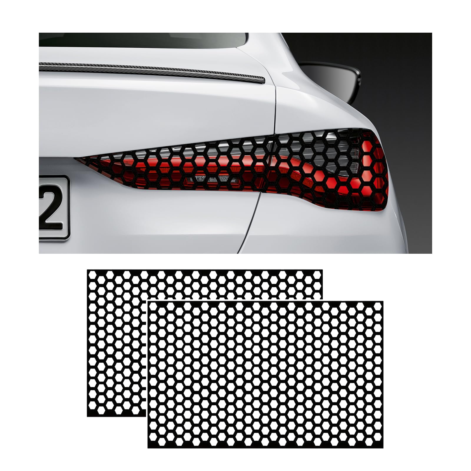 Amazon.com: Dickno 2PCS Car Rear Tail Light Lamp Stickers Honeycomb ...