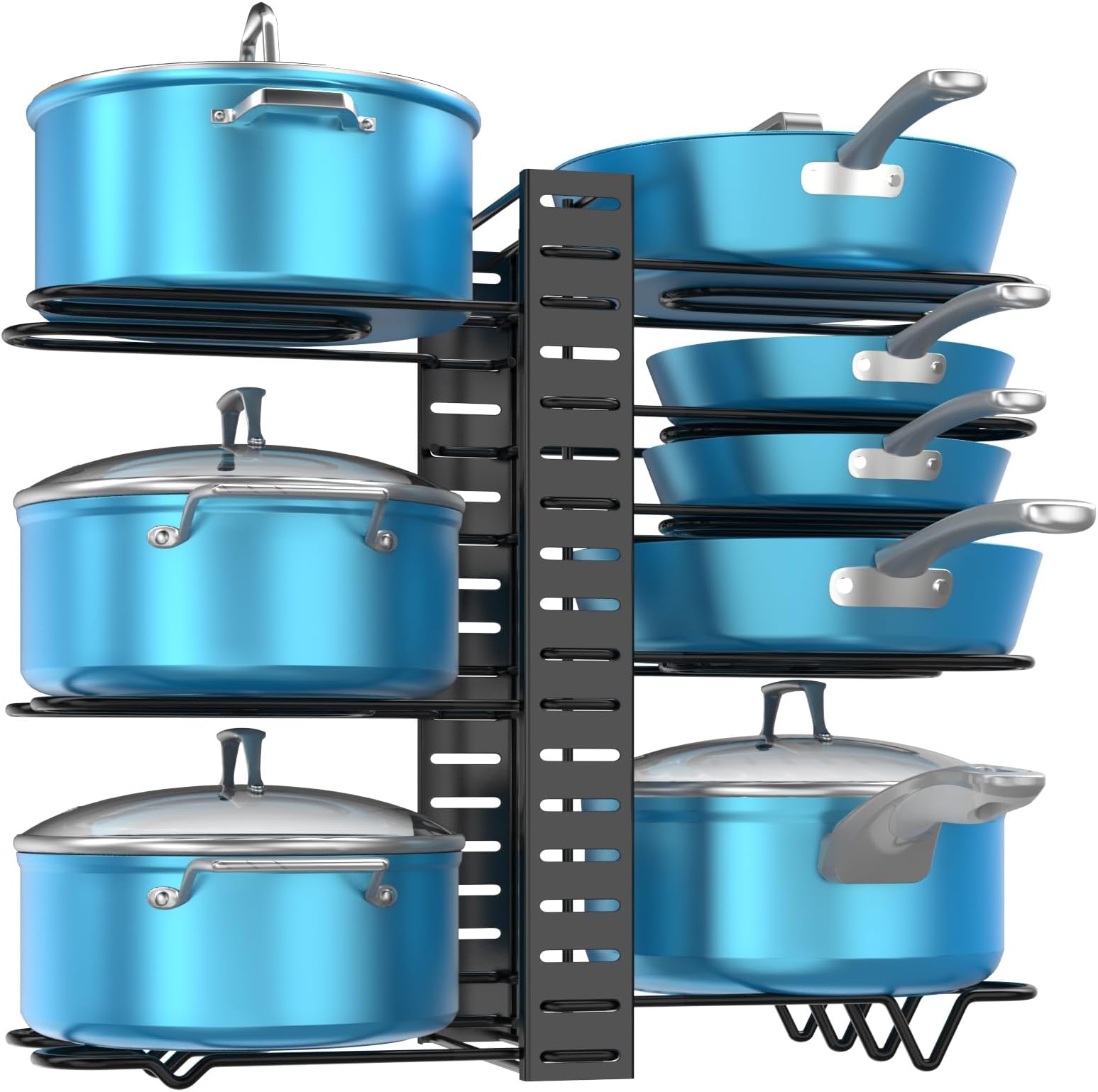 Amazon.com: MUDEELA 8-Tier Heavy Duty Adjustable Pan Organizer Rack and ...