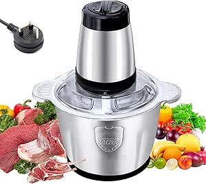 Electric Mini Food Chopper, 2L Food Processor, Stainless Steel Meat ...