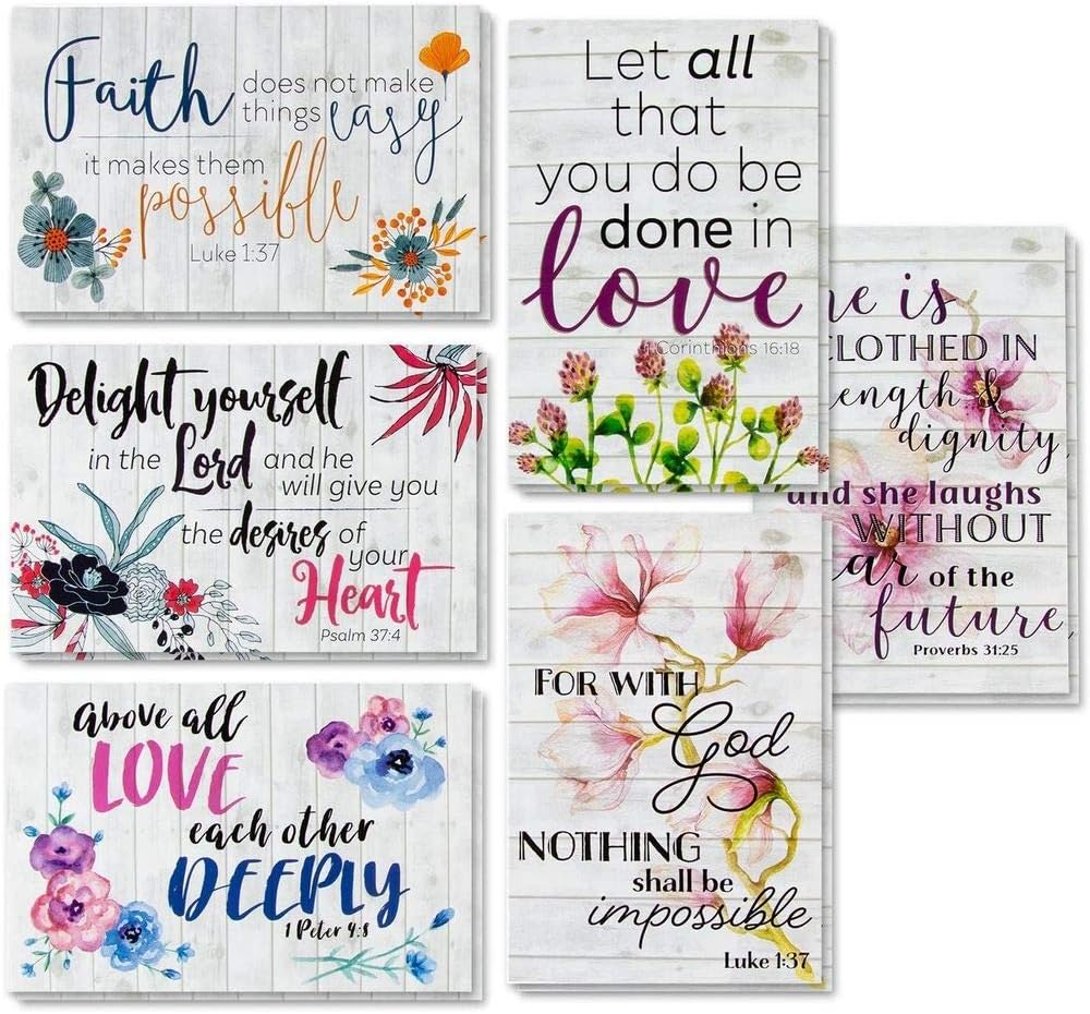 60 Pack Christian Inspirational Cards with Envelopes, Religious ...