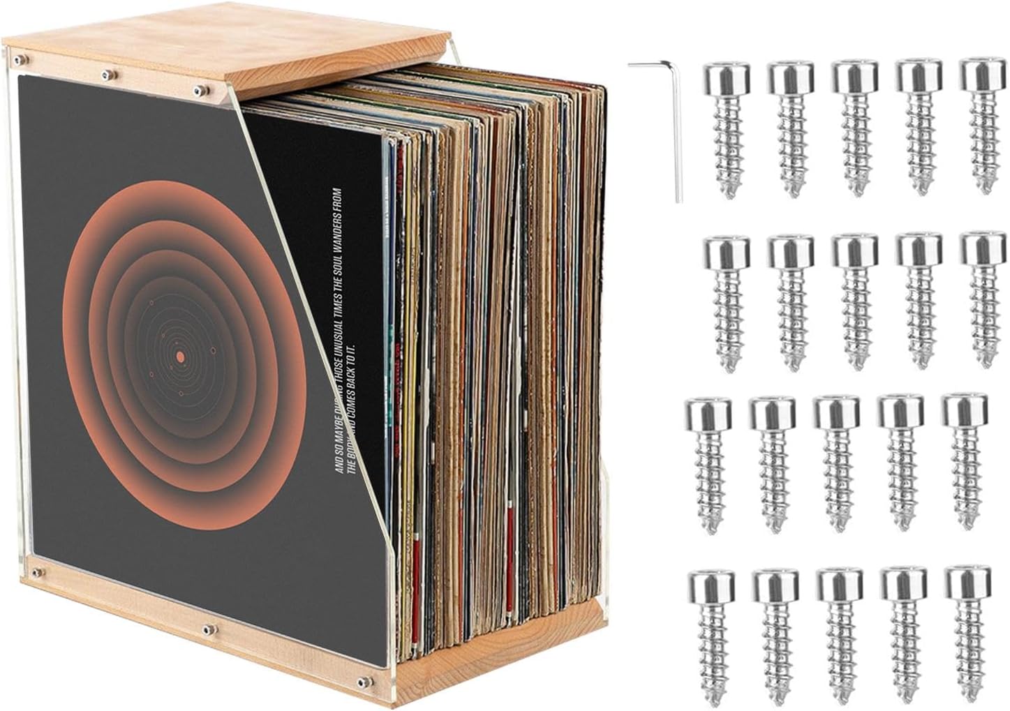 Walopola Record Holder for Albums,Desk Stand Record Holder - Clear ...