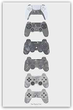 Amazon.com: PS Controller Evolution Poster for Gaming Room Wall ...