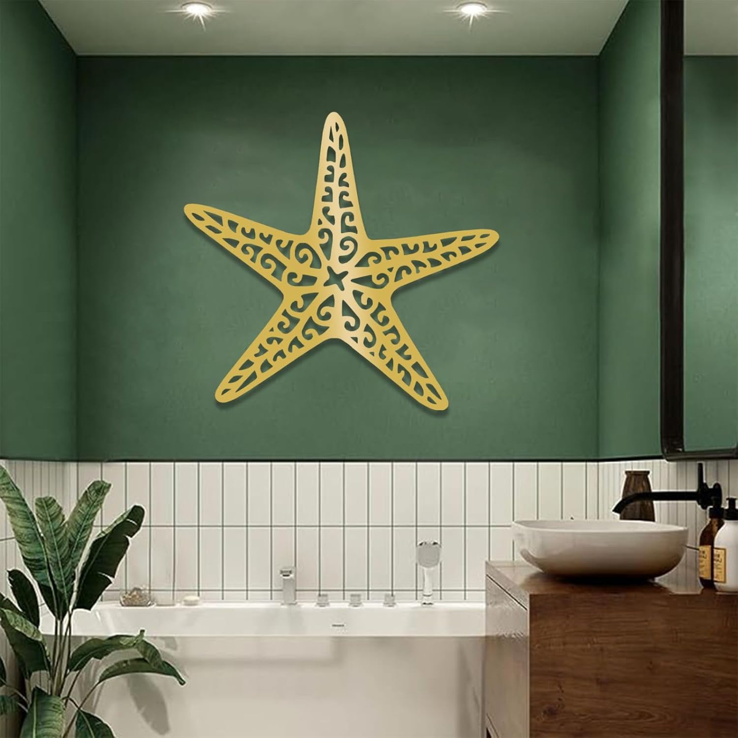 Amazon.com: Starfish Wall Decor, Sea Star Wall Decor, Metal Starfish ...