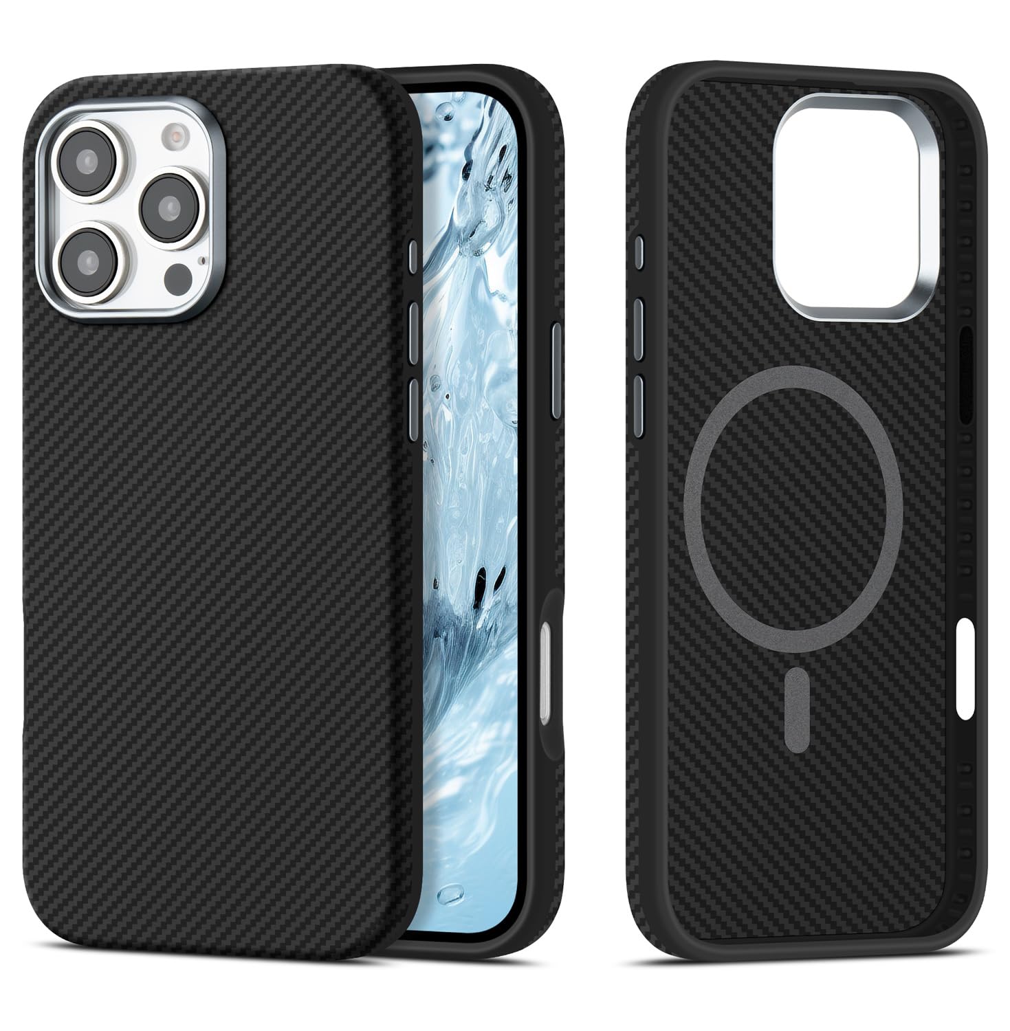 Amazon.com: LOPIE Carbon Fiber Finish Designed for iPhone 16 Pro Case ...