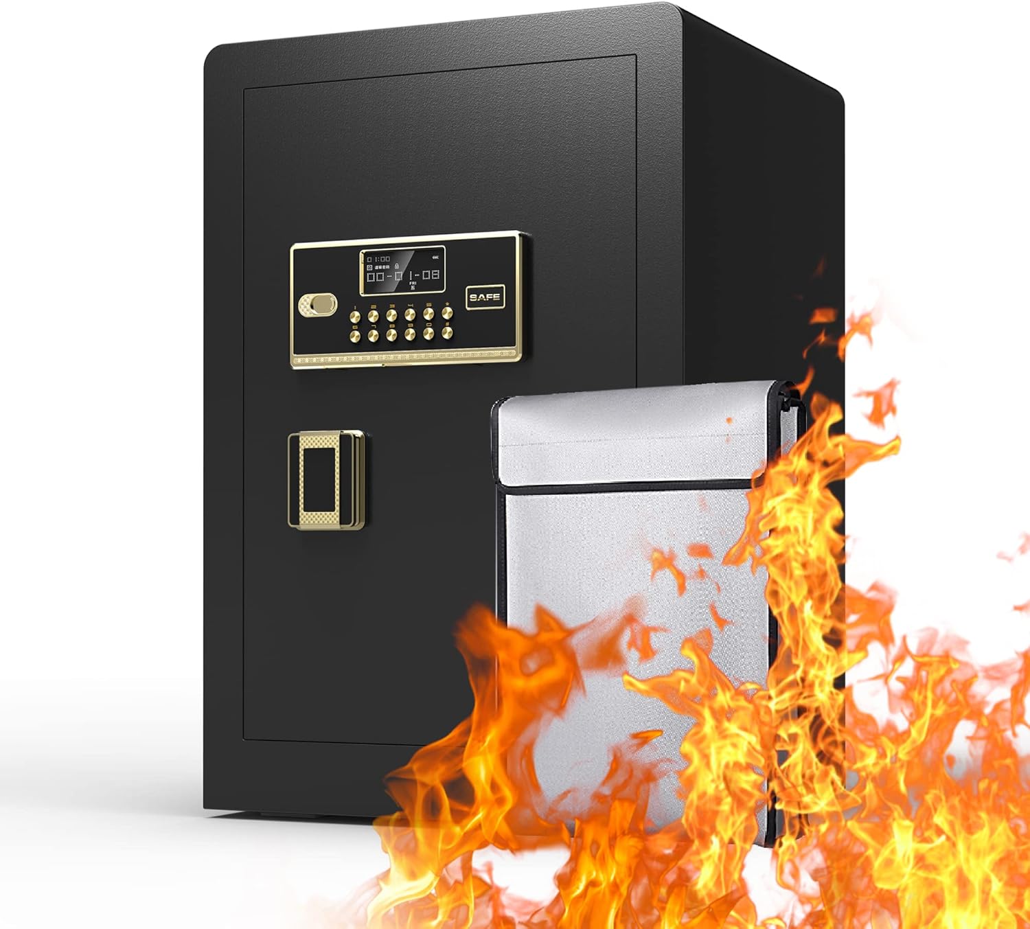 Nrizc Fireproof Safe Box with Waterproof Fireproof Document Bag, 2.2 ...