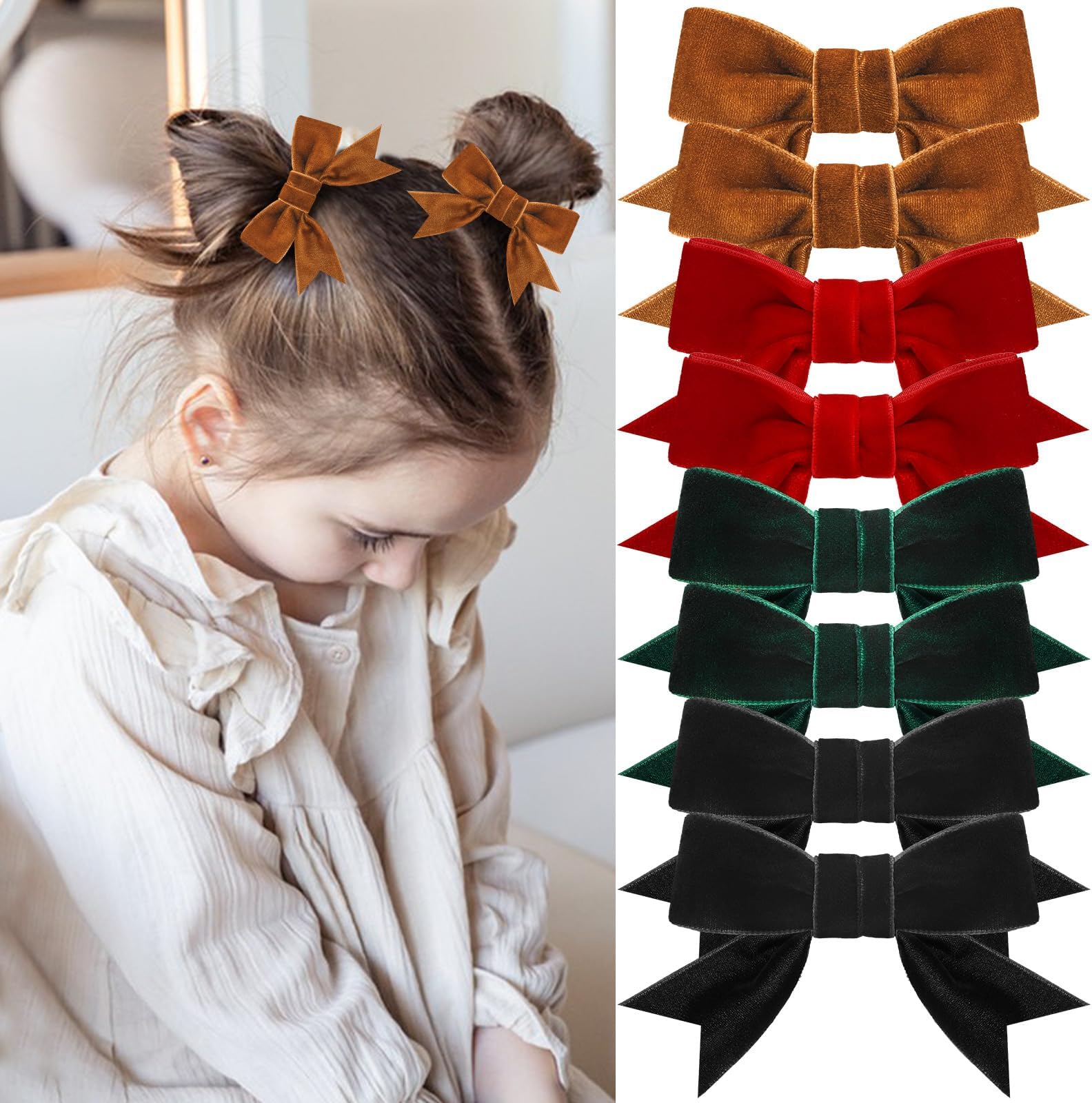 Amazon.com: YanJie Valentines Day Hair Bows Clips Red Hair Clips ...