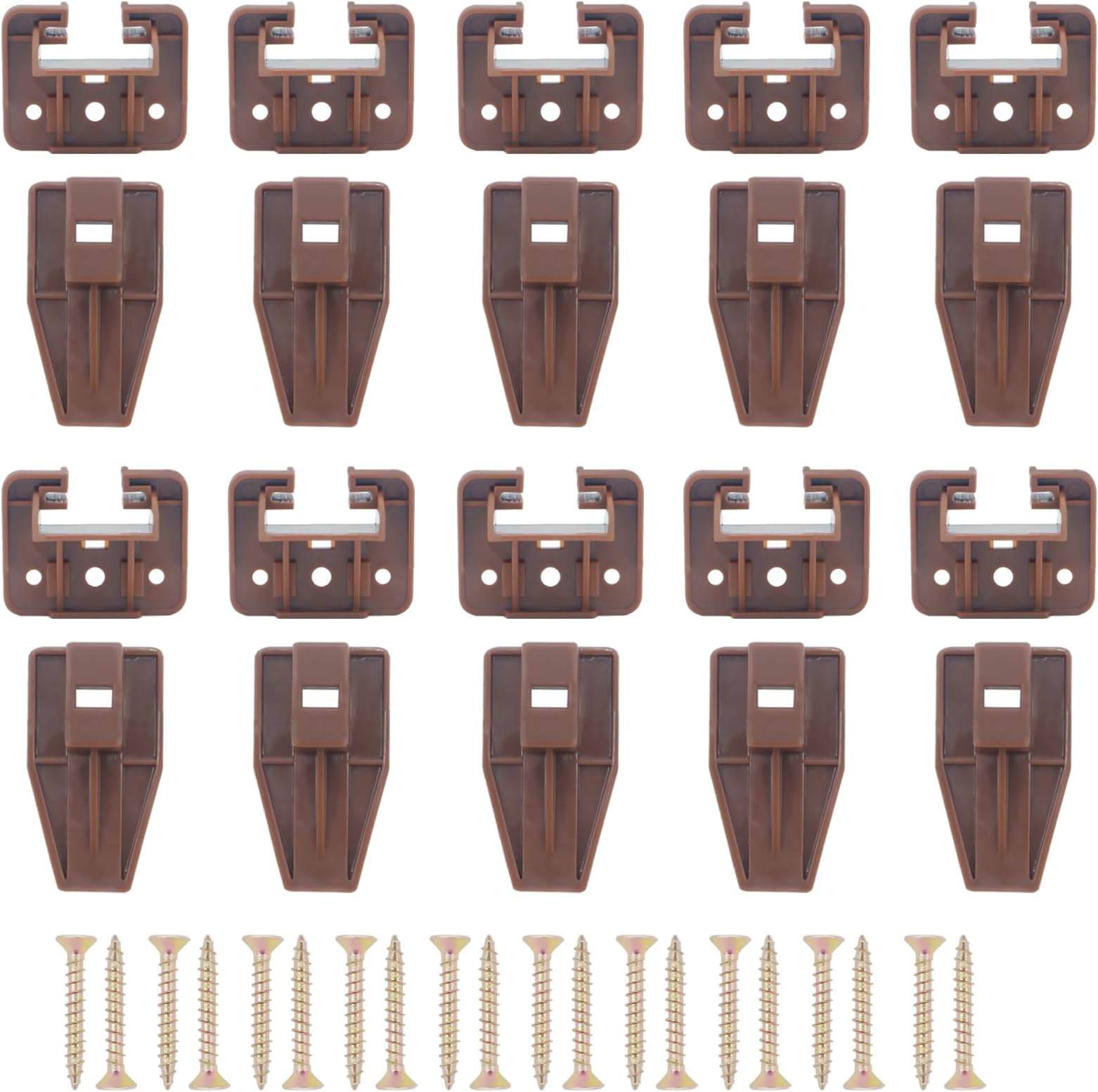 10 Sets Drawer Track Guide and Glides, Center Mount Drawer Plastic ...