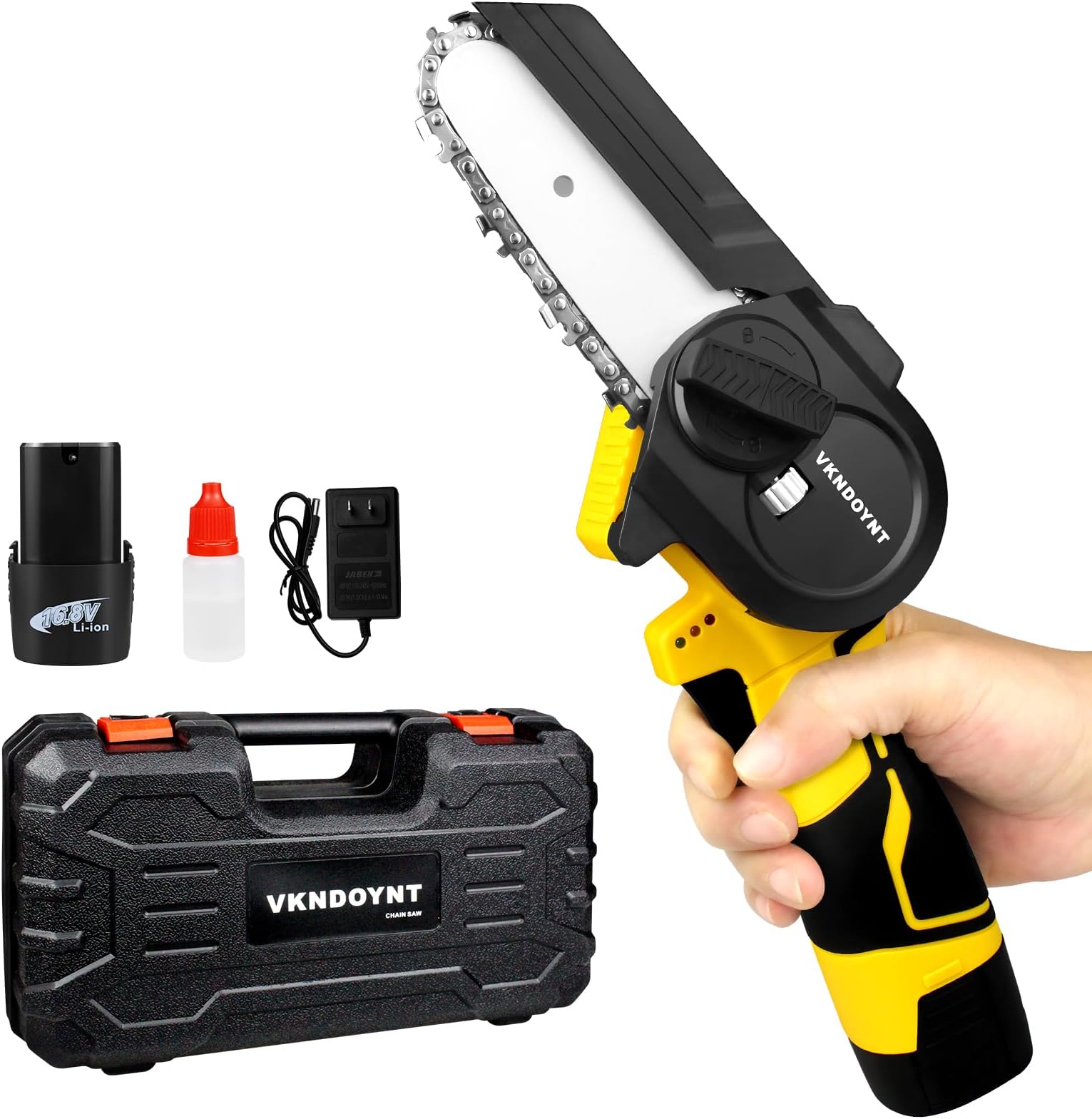 Amazon.com : Mini Chainsaw Cordless 4'',Electric Compact Chain Saw with ...