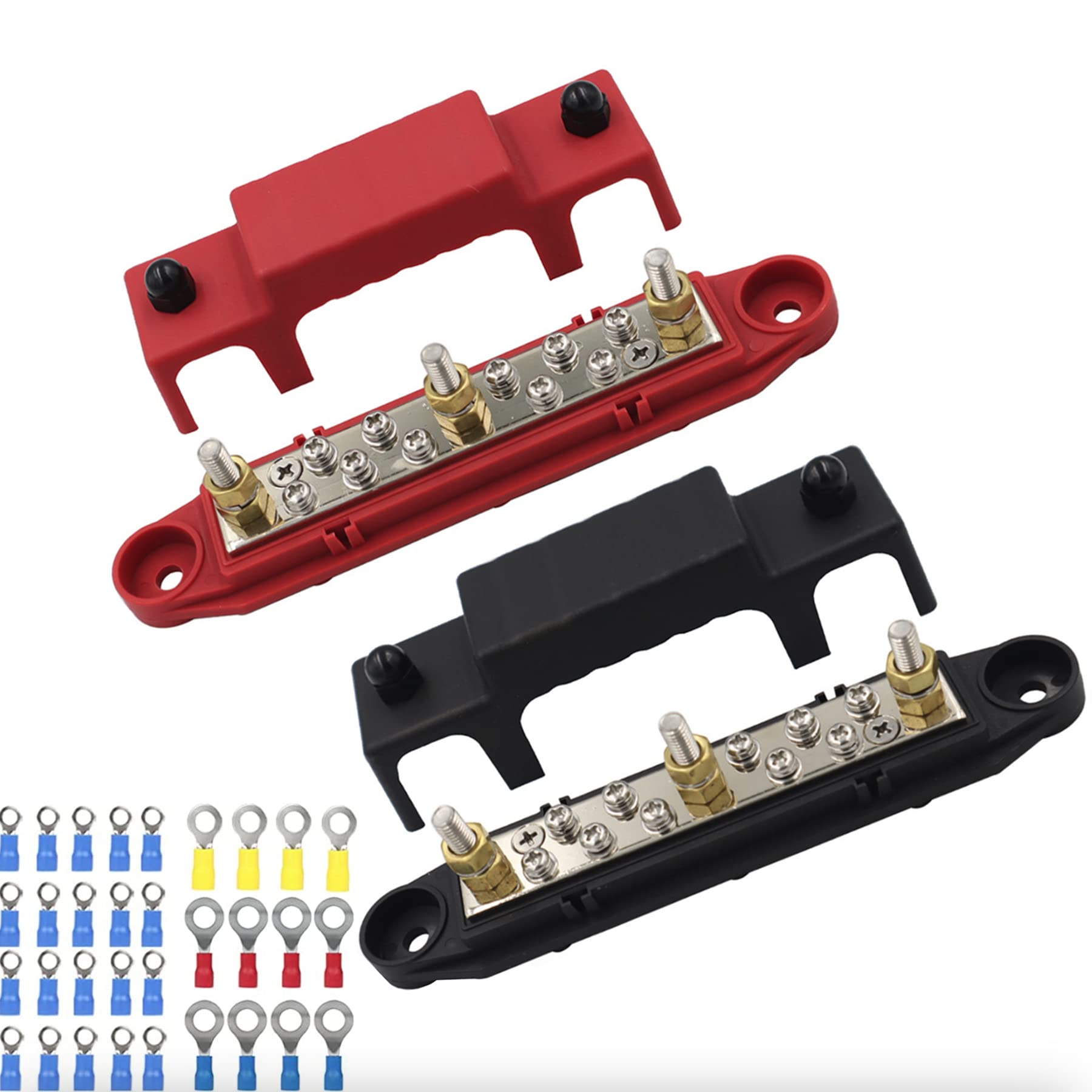 Amazon.com: Power Distribution Block Bus Bar, 3 x 1/4" (M6) Studs, 10 x ...