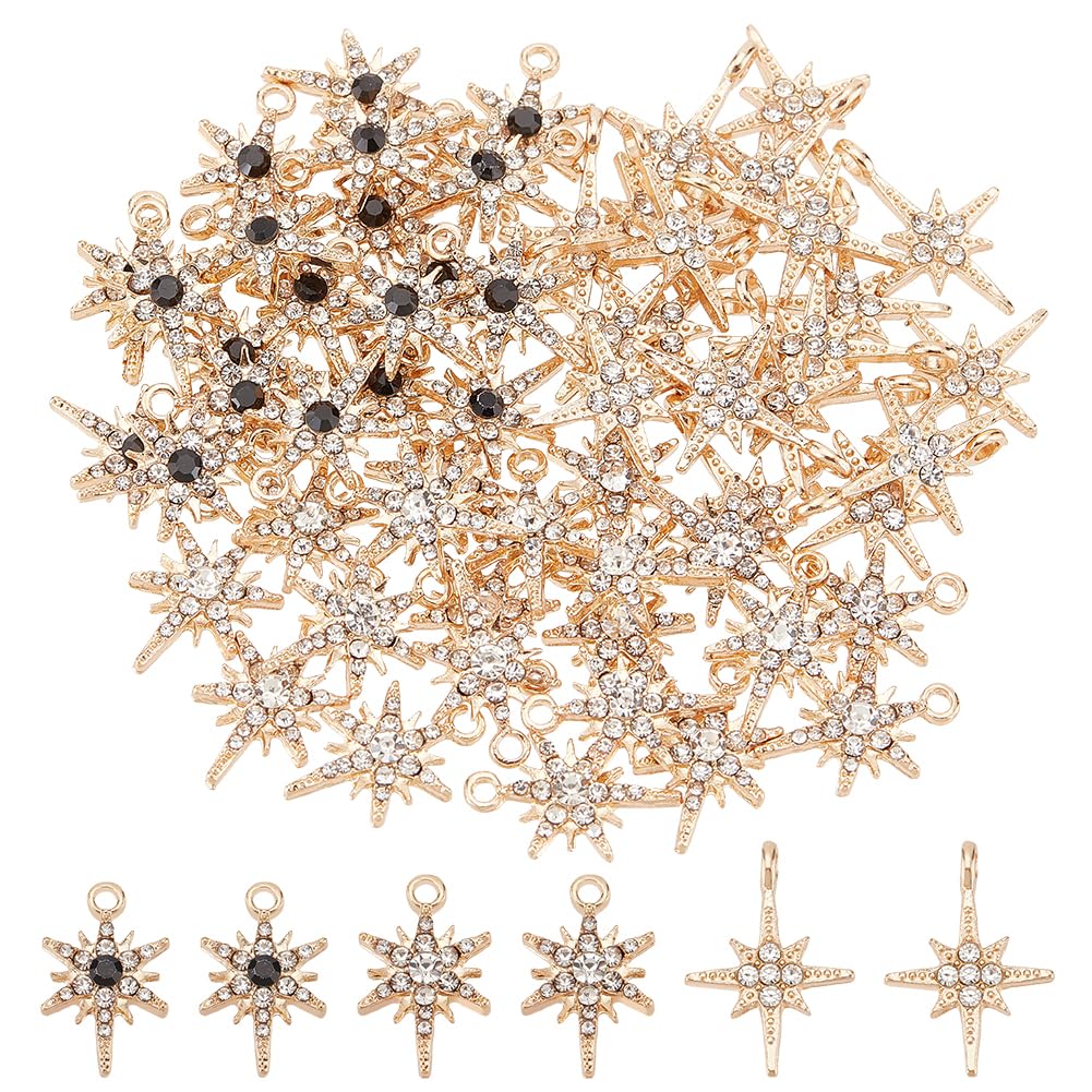 Amazon.com: PH PandaHall 60pcs Star Charms North Star Cubic Zironia ...