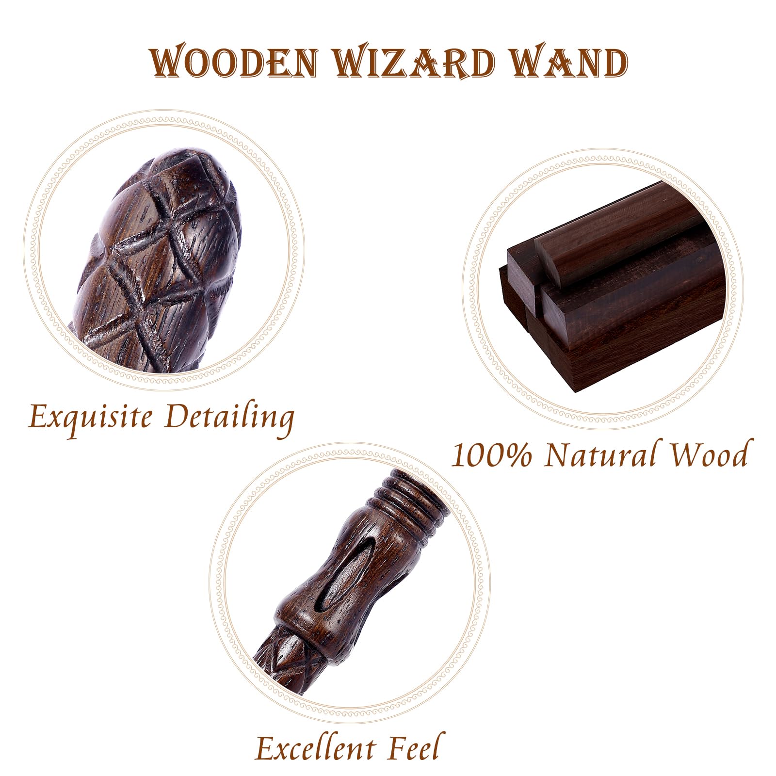 Snapklik.com : CharmRegion Wooden Wizard Magic Wand Hand Carved Wood ...