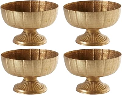 Amazon.com: Finale Gold Metal Compote Bowl | Gold Compote Vase l ...