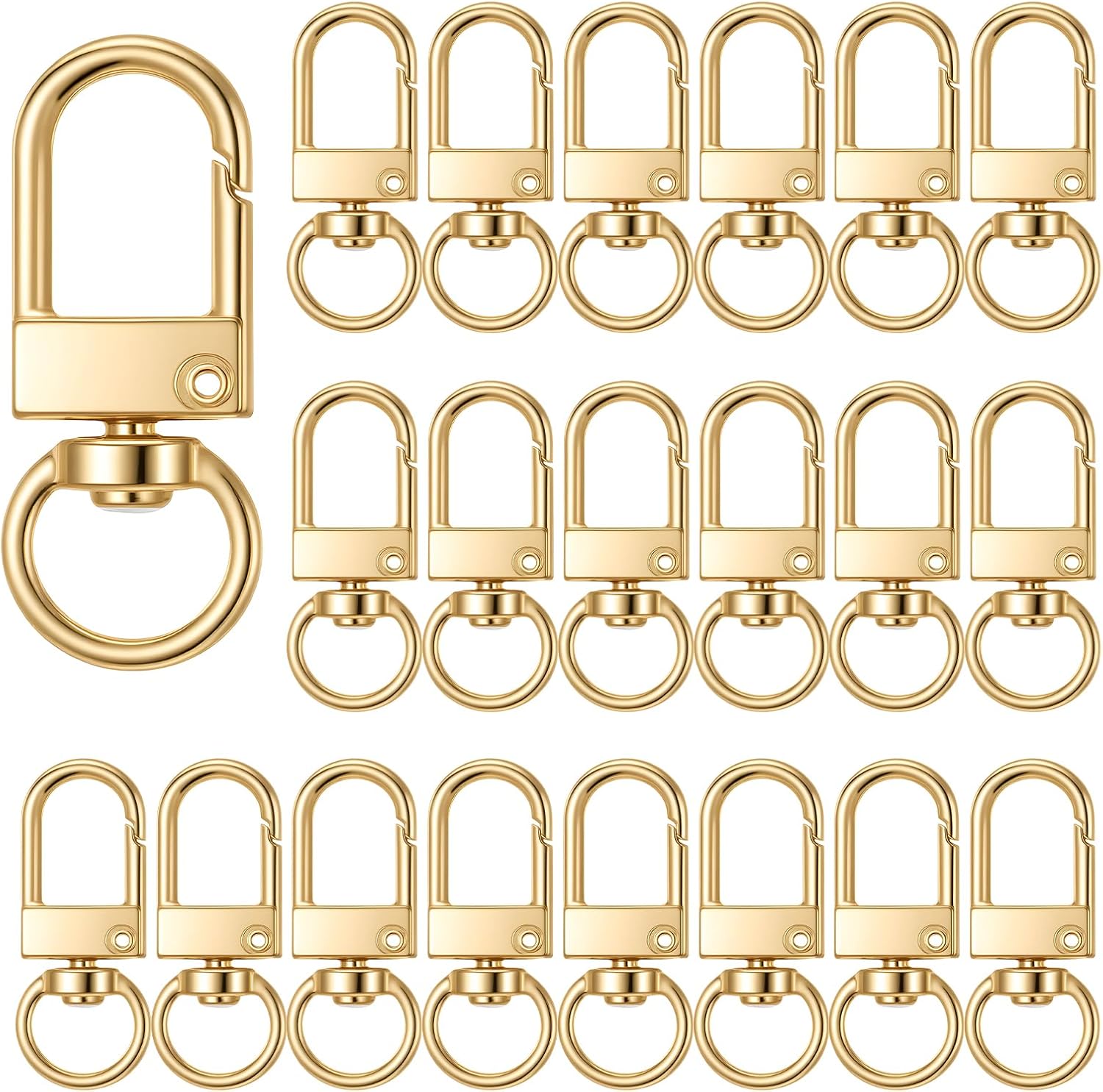 Amazon.com: 30 Pieces 360° Swivel Lanyard Snap Hooks Lobster Clasp ...