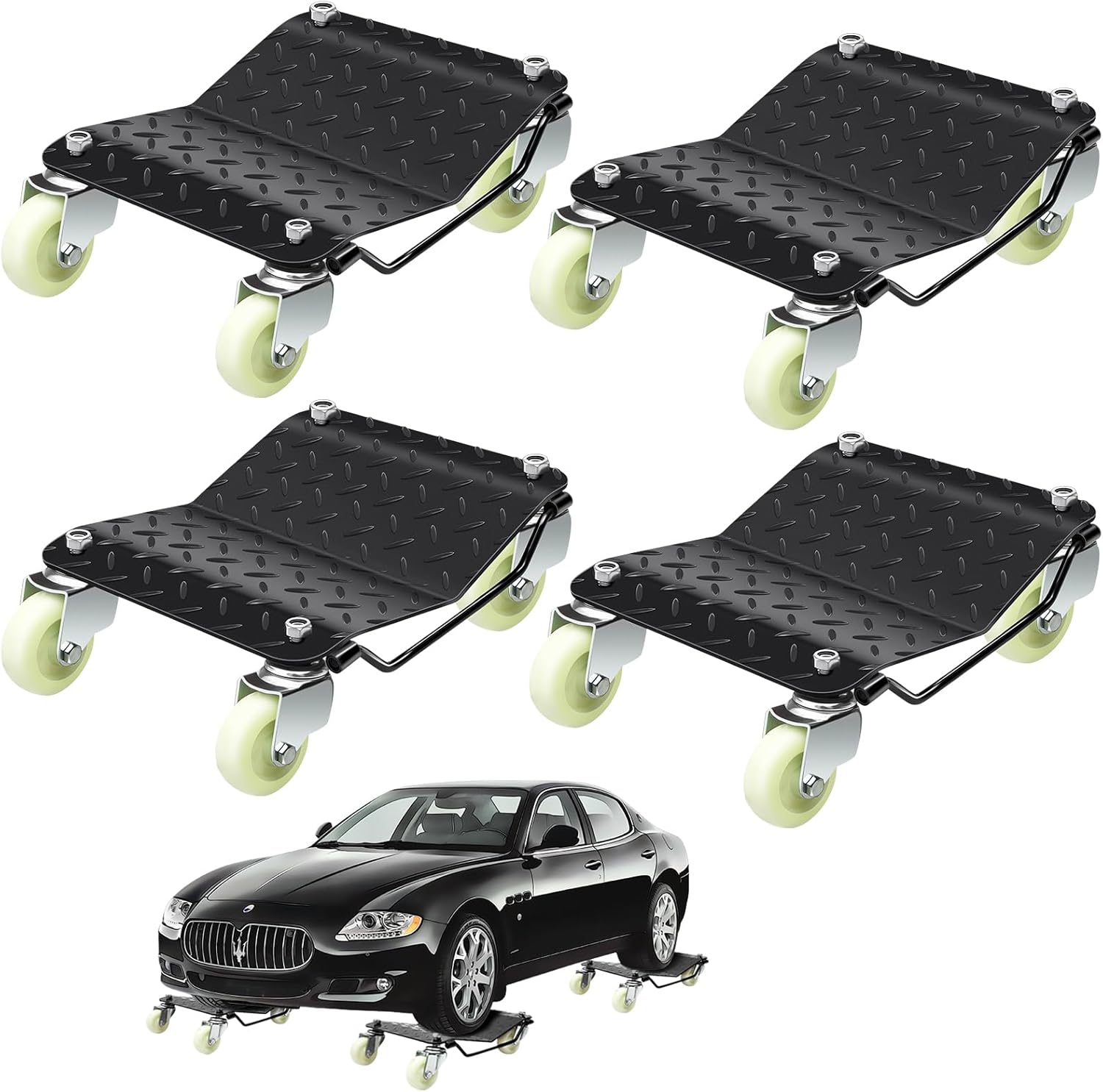 Amazon.com: Datanly Set of 4 Car Dolly, Heavy Duty Wheel Dolly Car ...
