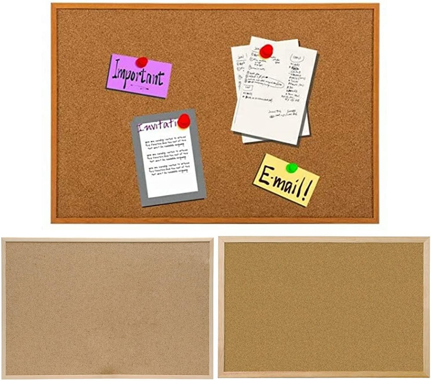 A-Z® Office Noticeboard Cork with Pine Frame Cork Notice Pin Board ...