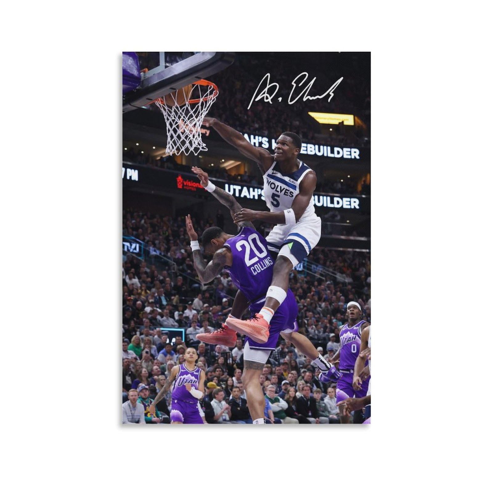 Amazon.com: LINYISHU Anthony Edwards Poster Basketball Signature Wall ...