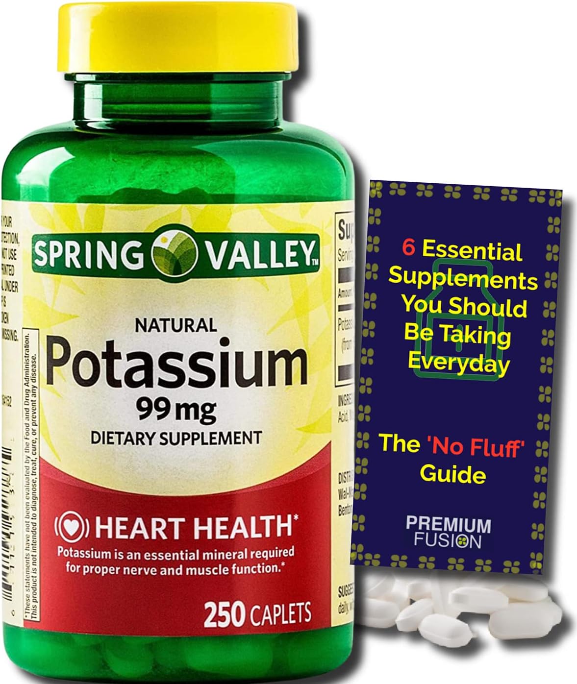 Amazon.com: Suplemento de potasio 99 mg comprimidos – Suministro para 8 ...