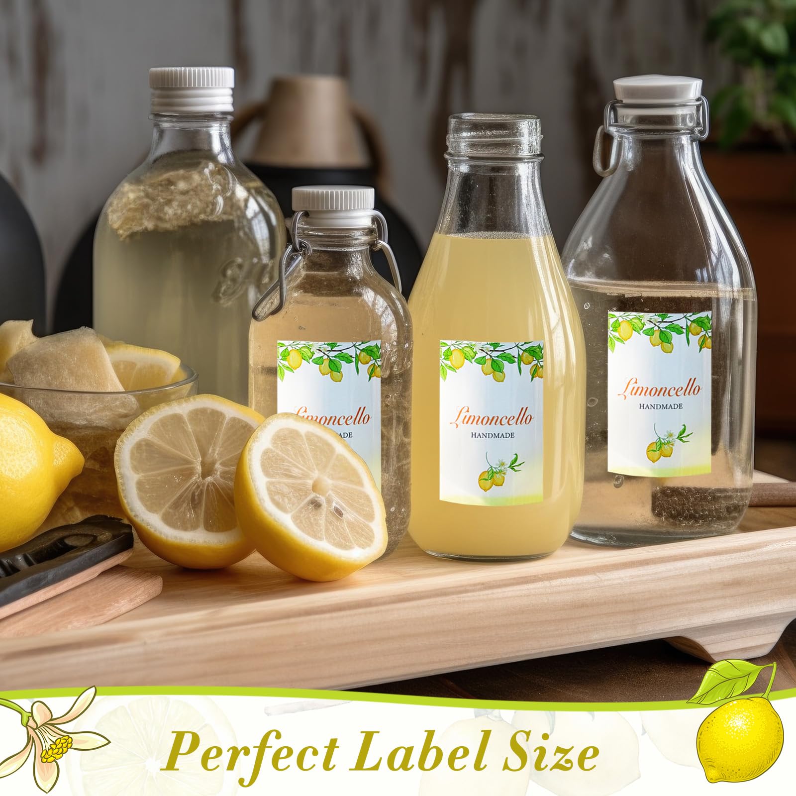 Snapklik.com : 50 Pcs Limoncello Labels, 3" X 2" Square Homemade ...