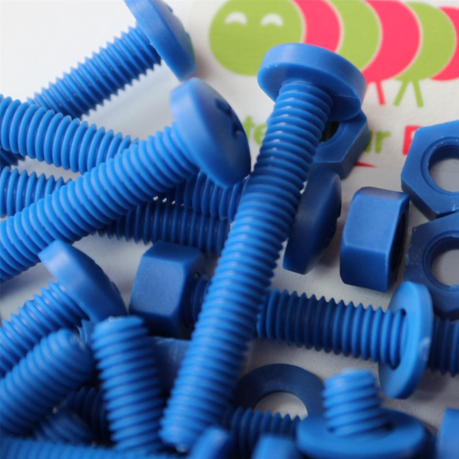 20 x Blue Pan Head Screws Polypropylene (PP) Plastic Nuts and Bolts ...