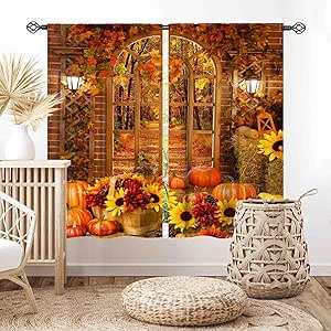Amazon.com: TKUYO Autumn Curtains for Living Room, Farmhouse ...