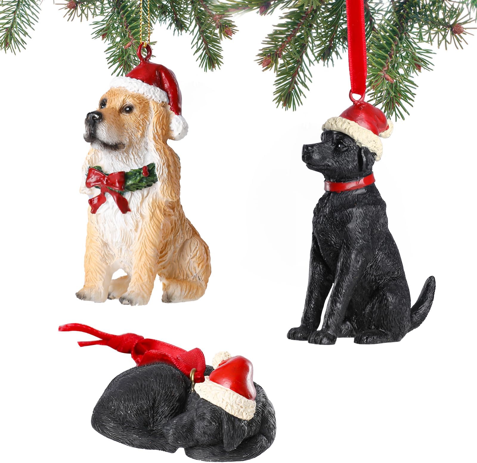 Amazon.com: Kurt S. Adler Yellow Lab Labrador Wearing Santa Hat with ...