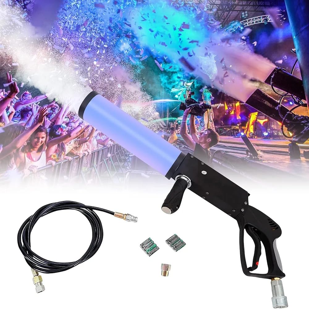 LED CO2 Fog Smoke Machine, Handheld LED CO2 Cannon Gun RGB Fog Jet ...