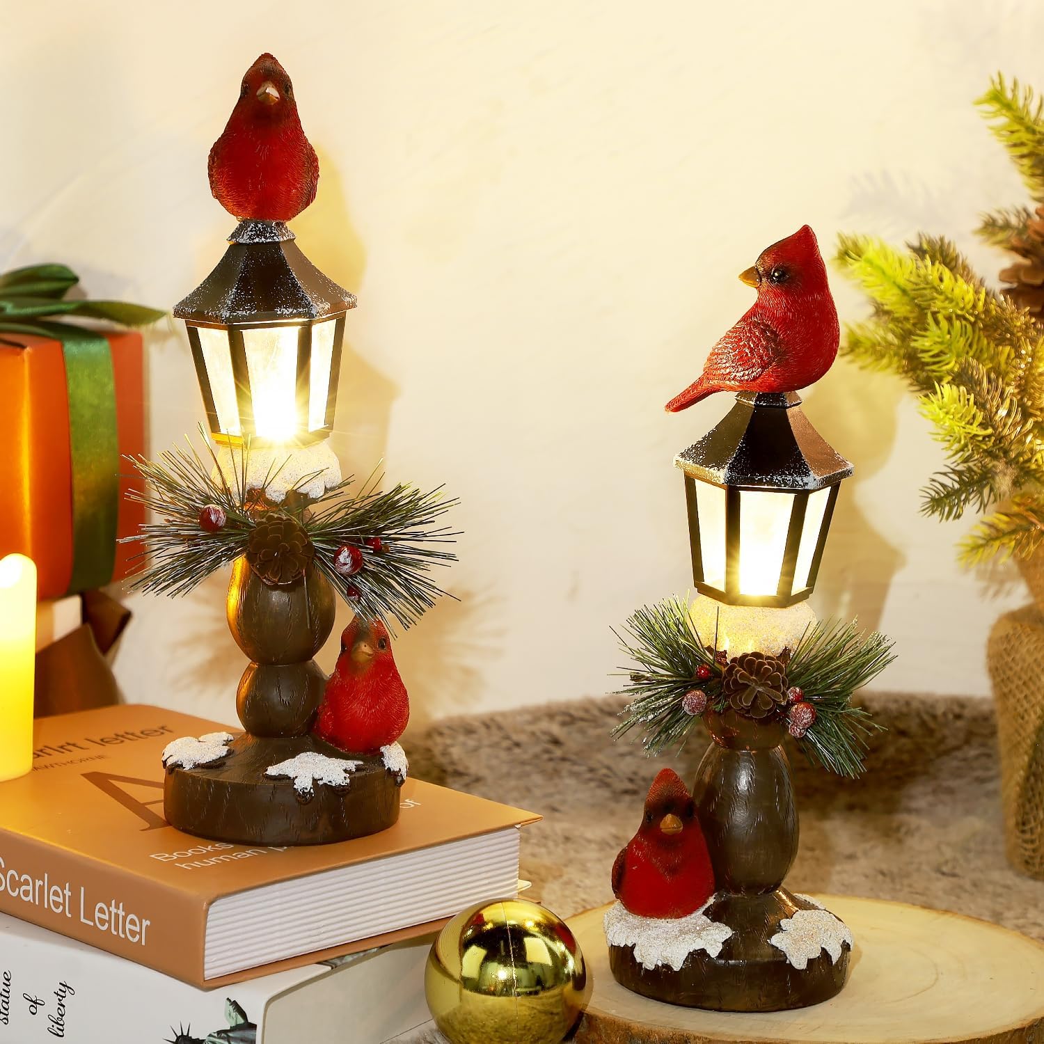 Amazon.com: FORUP 2 Pack Christmas Lighted Table Decorations, Tabletop ...