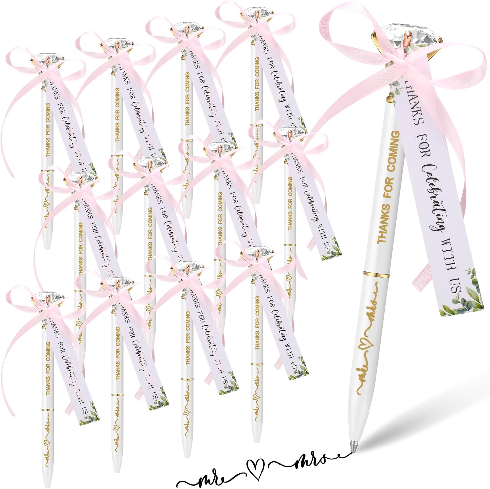 Amazon.com : Fulmoon 12 Sets Wedding Bridal Shower Pens Bulk Wedding ...